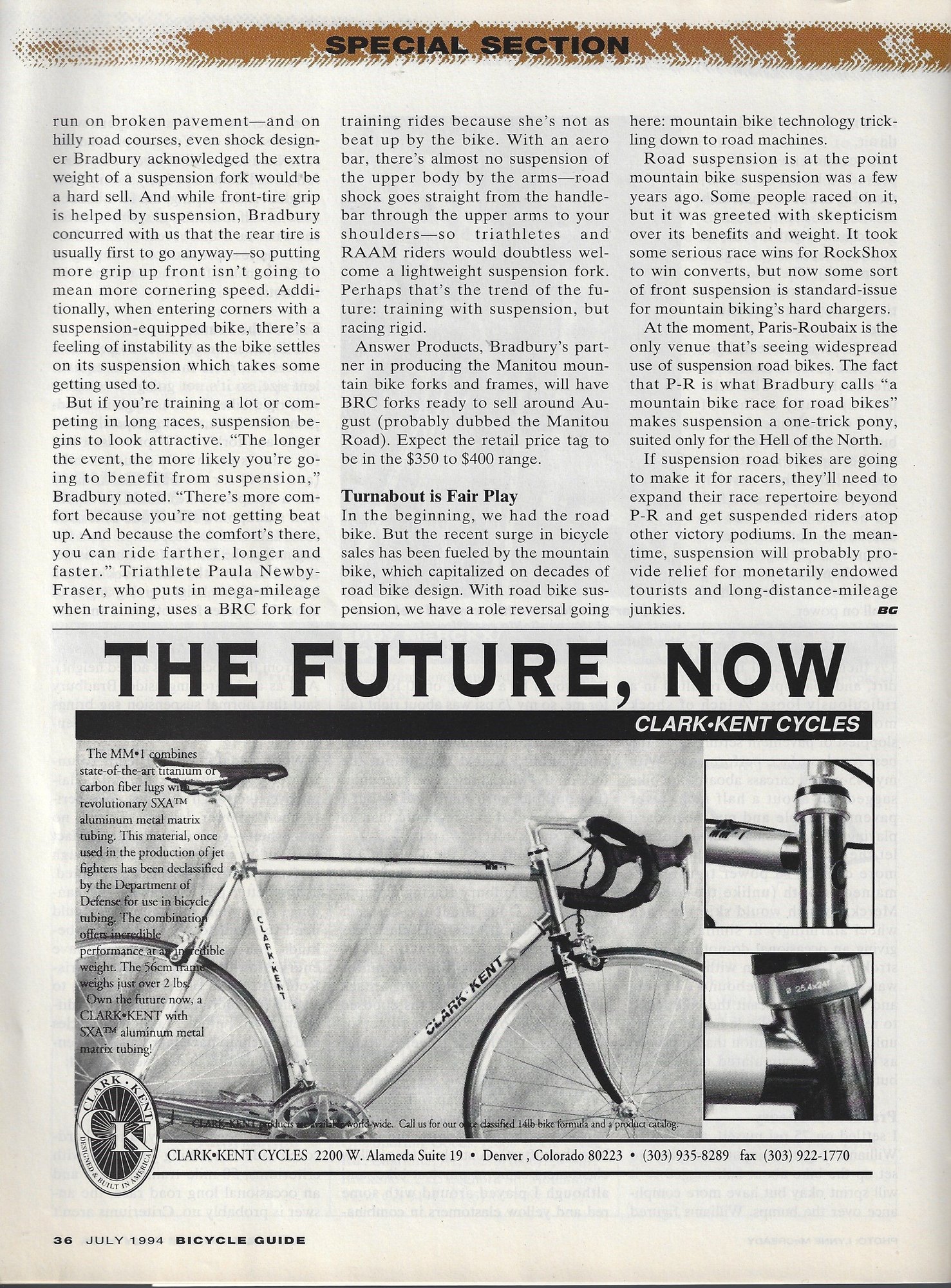 Bike Forums - Road Test/Bike Review (1994) Two Suspension Road Bikes ...