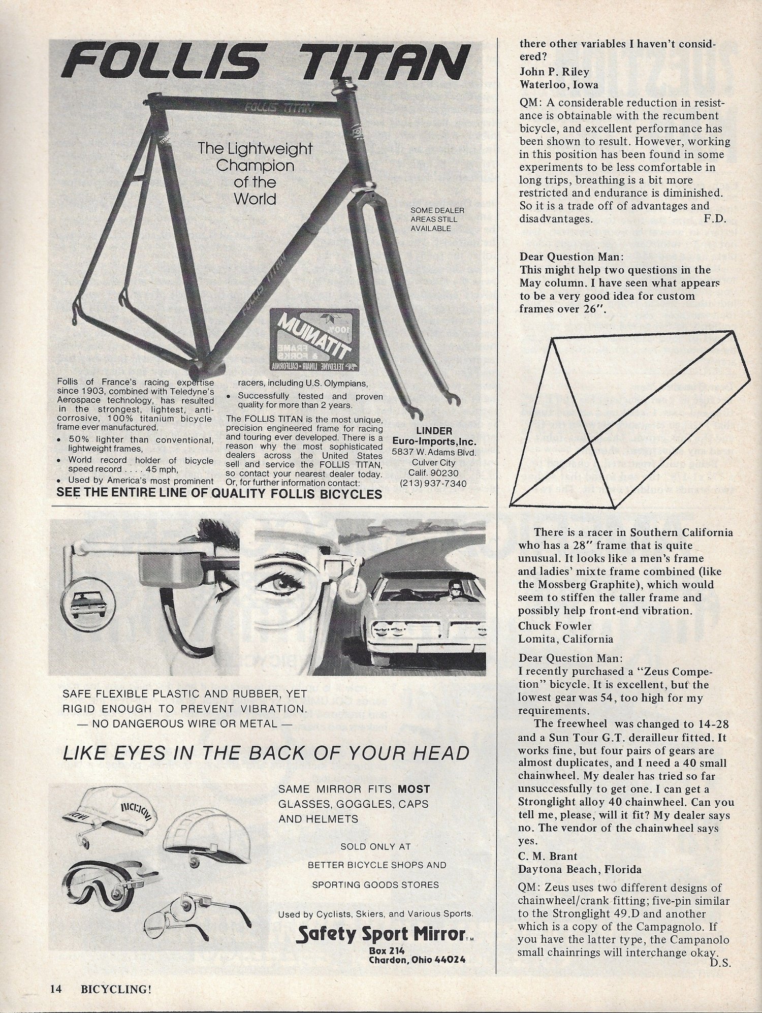 50 Years Ago: July 1975 in Bicycling! magazine - Bike Forums