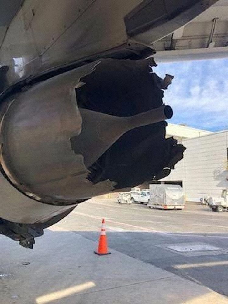 Anyone seen this kind of birdstrike damage to a turbofan? Fedex 767 ...