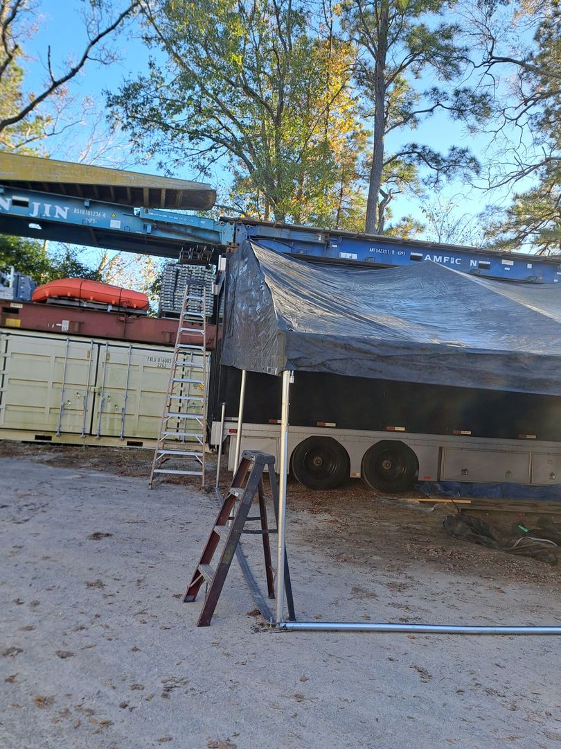 48’ race trailer Awning Canopy with sides and gutters for Sale in ...