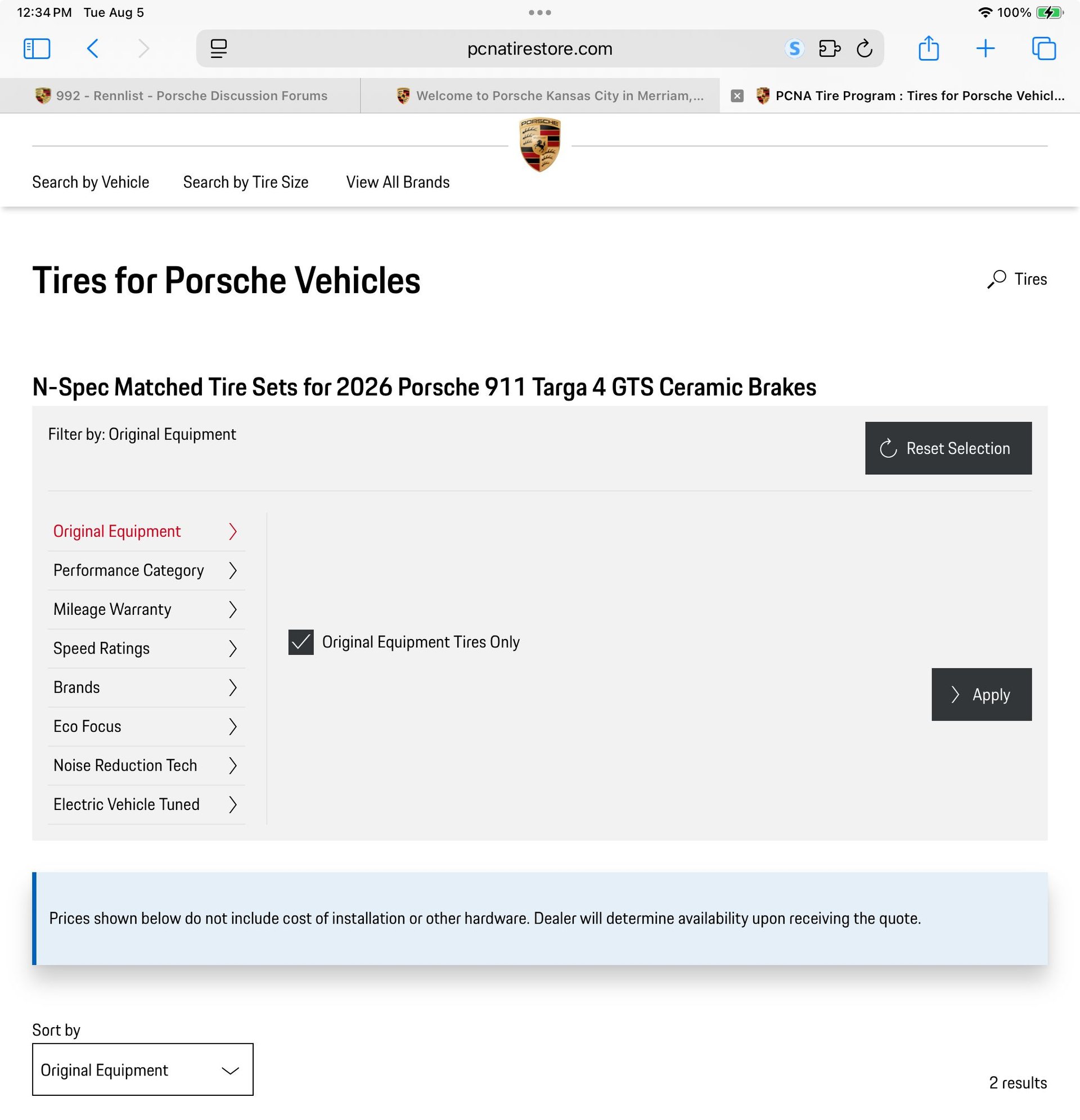 Which Tires Came With 992.2 4GTS - Rennlist - Porsche Discussion Forums