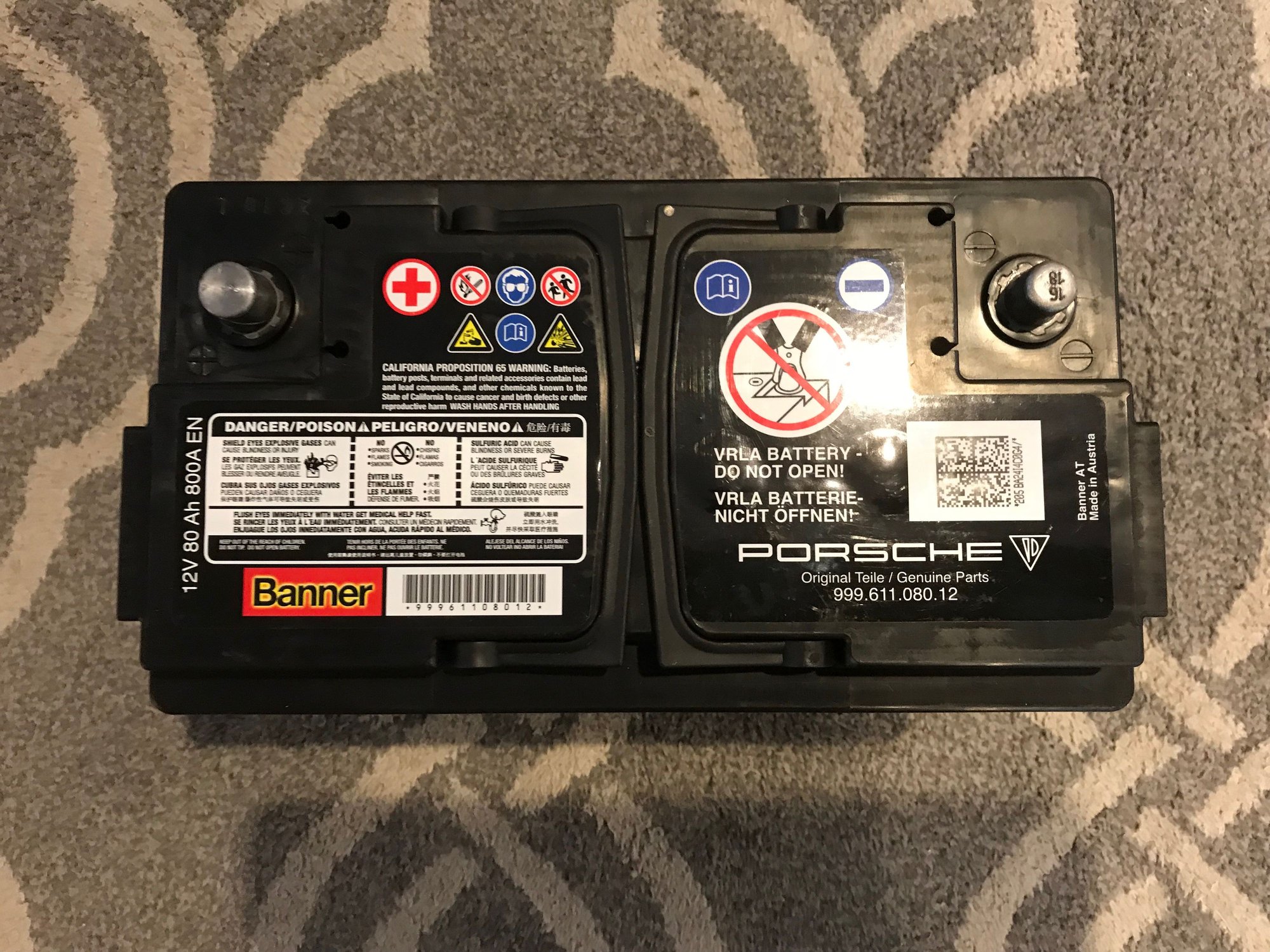Porsche 80 Ah AGM Battery - Rennlist - Porsche Discussion Forums