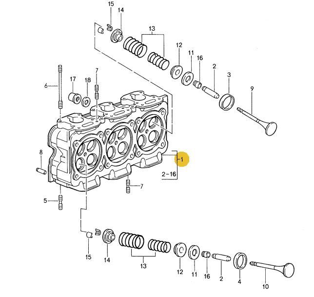 Genuine Porsche 959 engine head - brand new - 1987-1988 - 959 104 033 ...