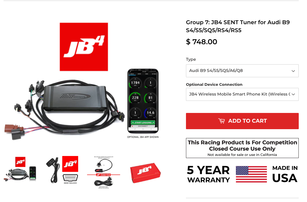 Burger Tuning JB4 Group 7 w/ Bluetooth (Audi B9 S4/S5/SQ5/RS4/RS5 ...