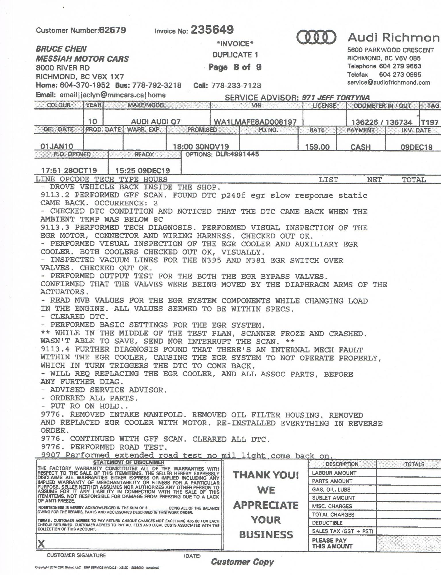 All service records for my 2010 from last 3 years - AudiWorld Forums