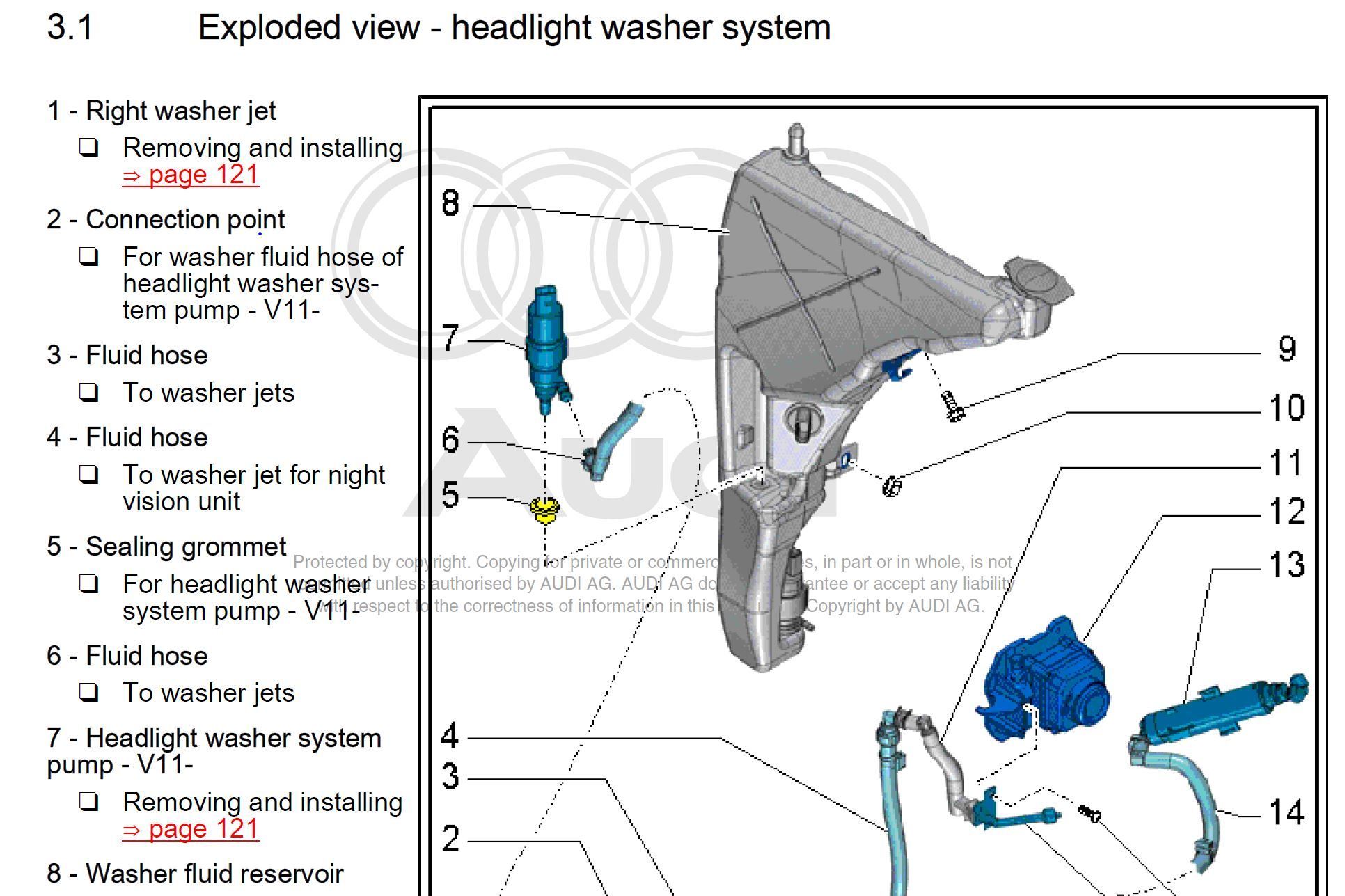 Where is the headlight washer pump location? - AudiWorld Forums