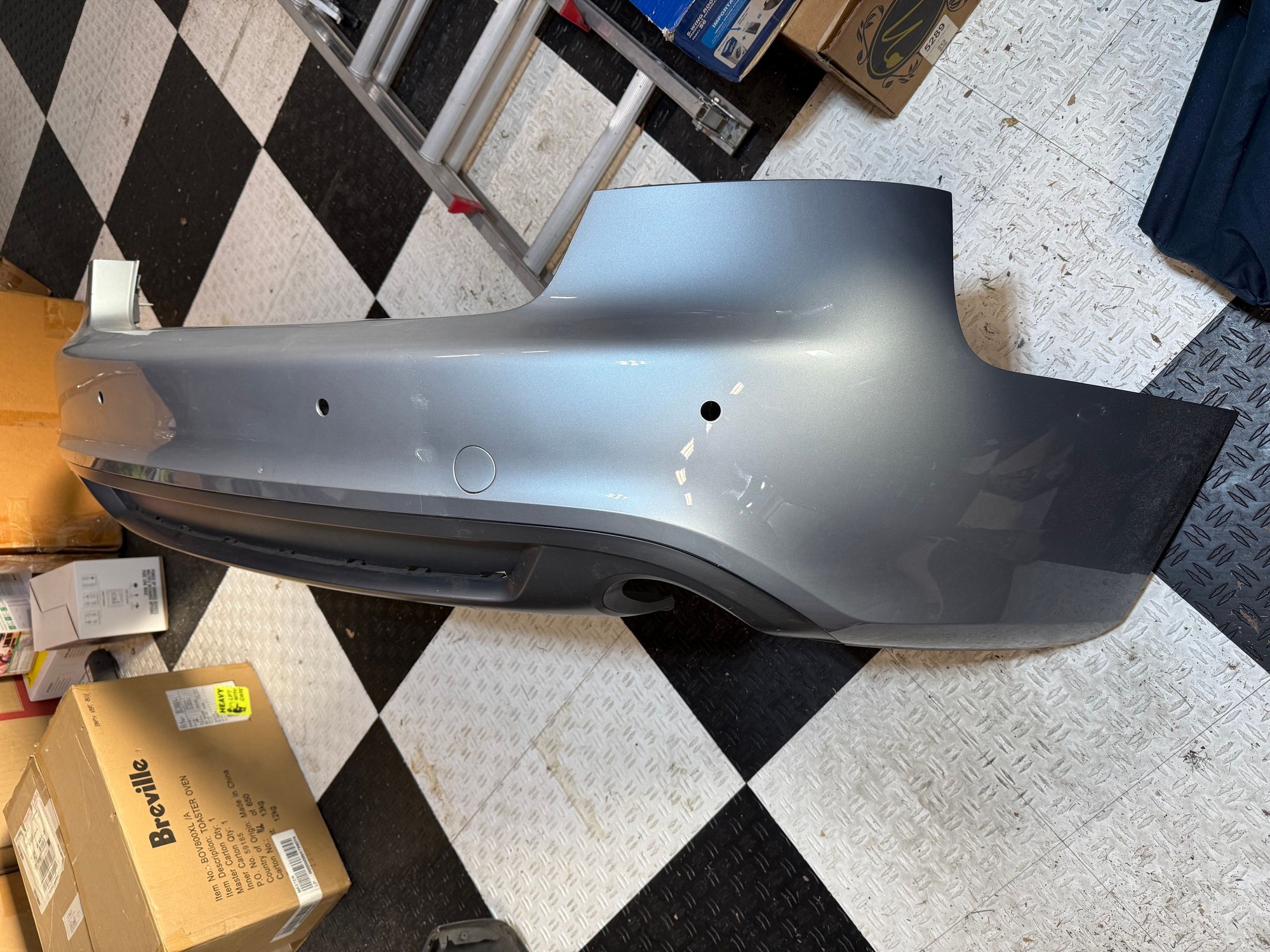 2009 Audi A5 rear bumper in Monza silver, with parking sensors ...