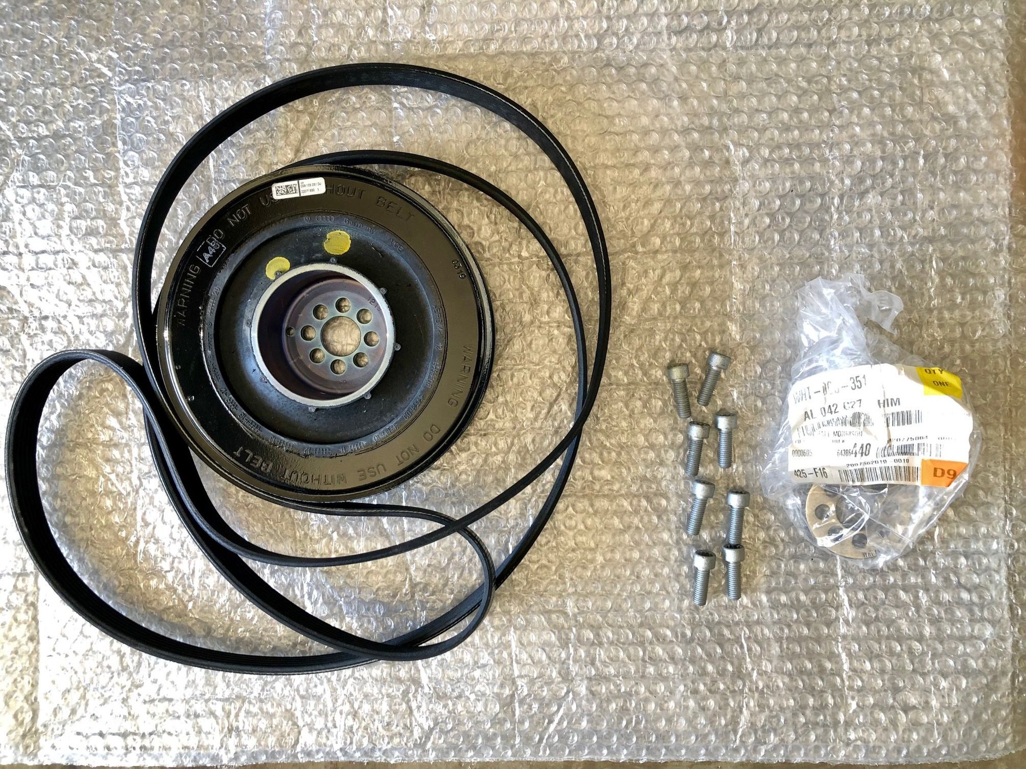 New Complete Kit - Audi PN 059-105-251-DJ crank pulley AKA harmonic ...