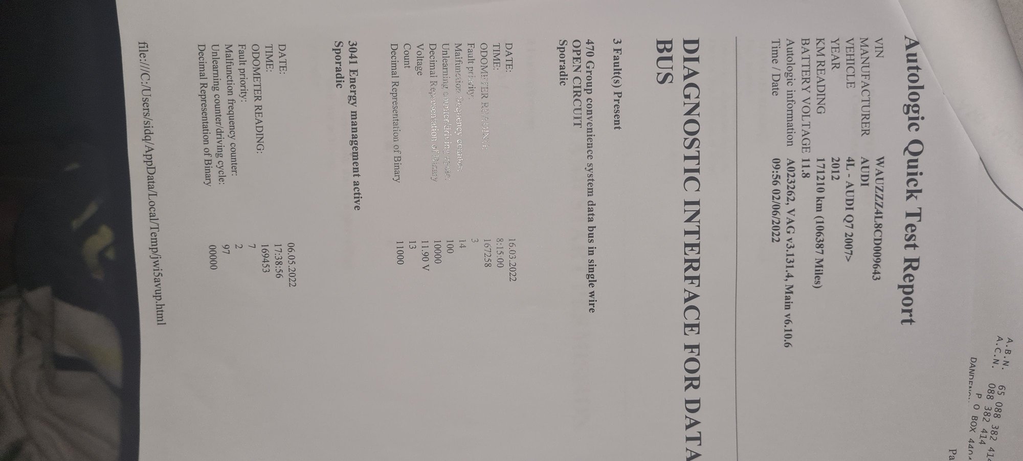 Help with fault codes - AudiWorld Forums