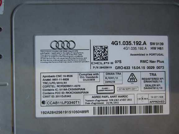 Audi A6 C7 RMC Nav Plus Radio device - AudiWorld Forums