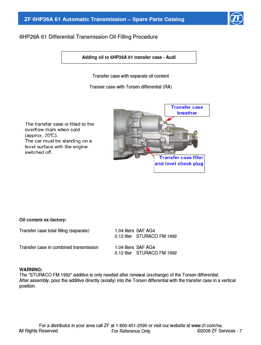 Transfer case (Center Differential) oil capacity? - Page 2 - AudiWorld ...