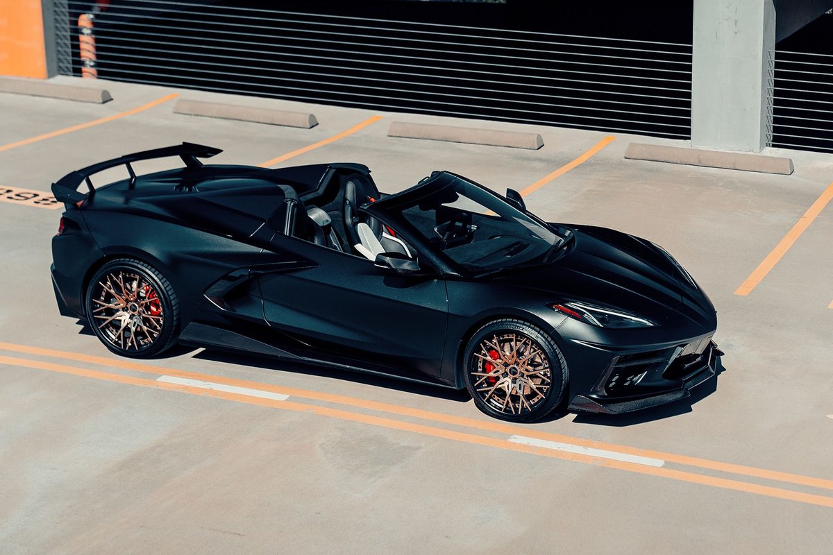 Wrapped Corvette C8 on Forgedlite DC20 2pc Forged Wheels Photoshoot ...
