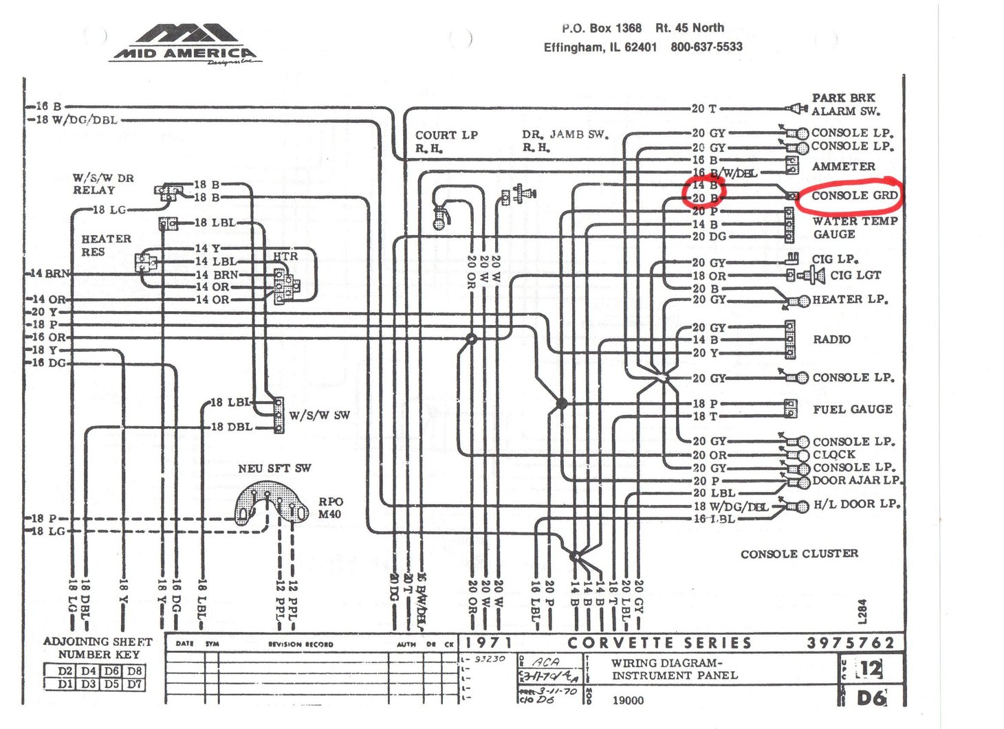 1971 center console wiring - CorvetteForum - Chevrolet Corvette Forum ...