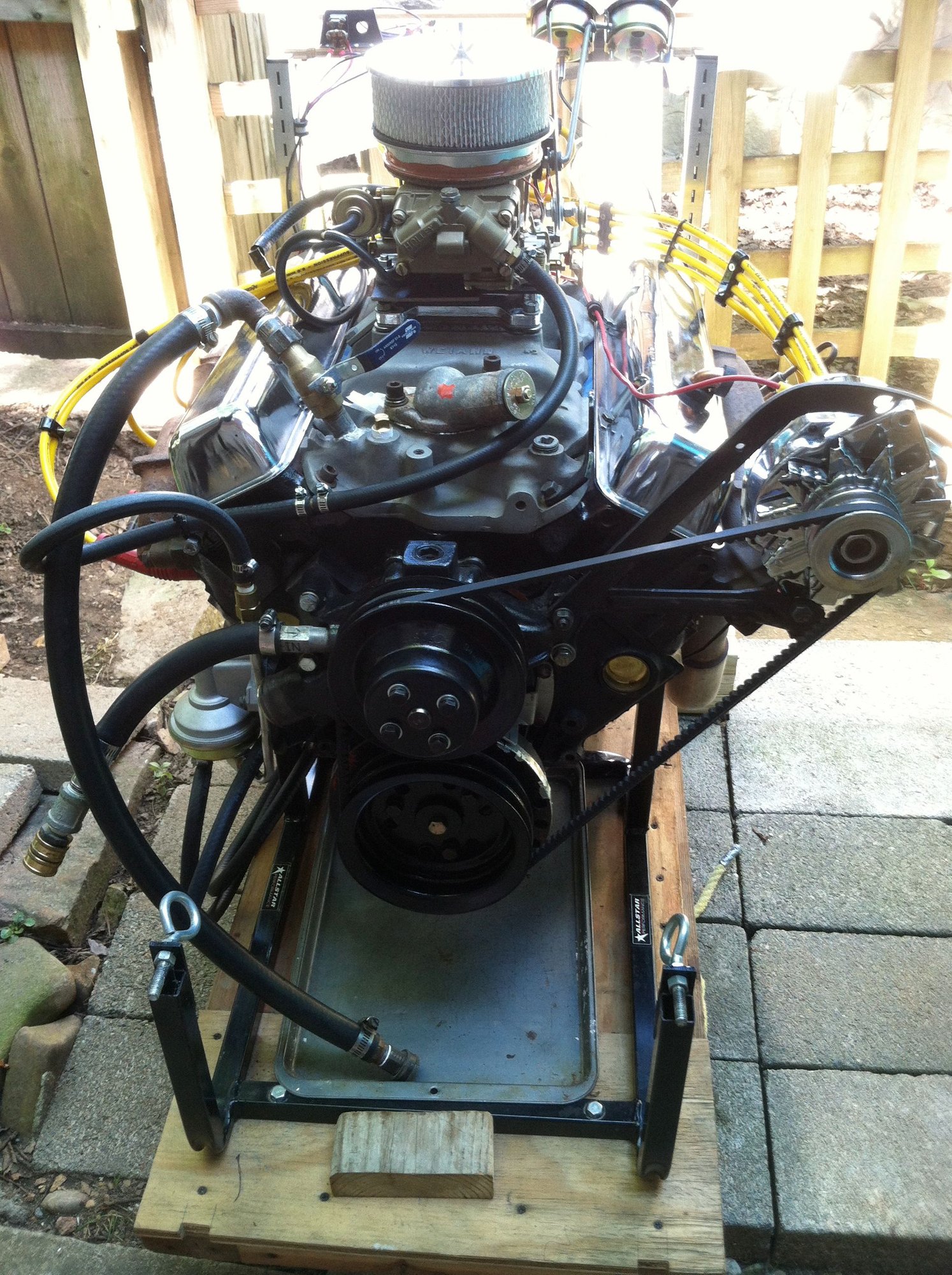 Test starting a ’67 L79 engine in a rolling frame & cooling it ...