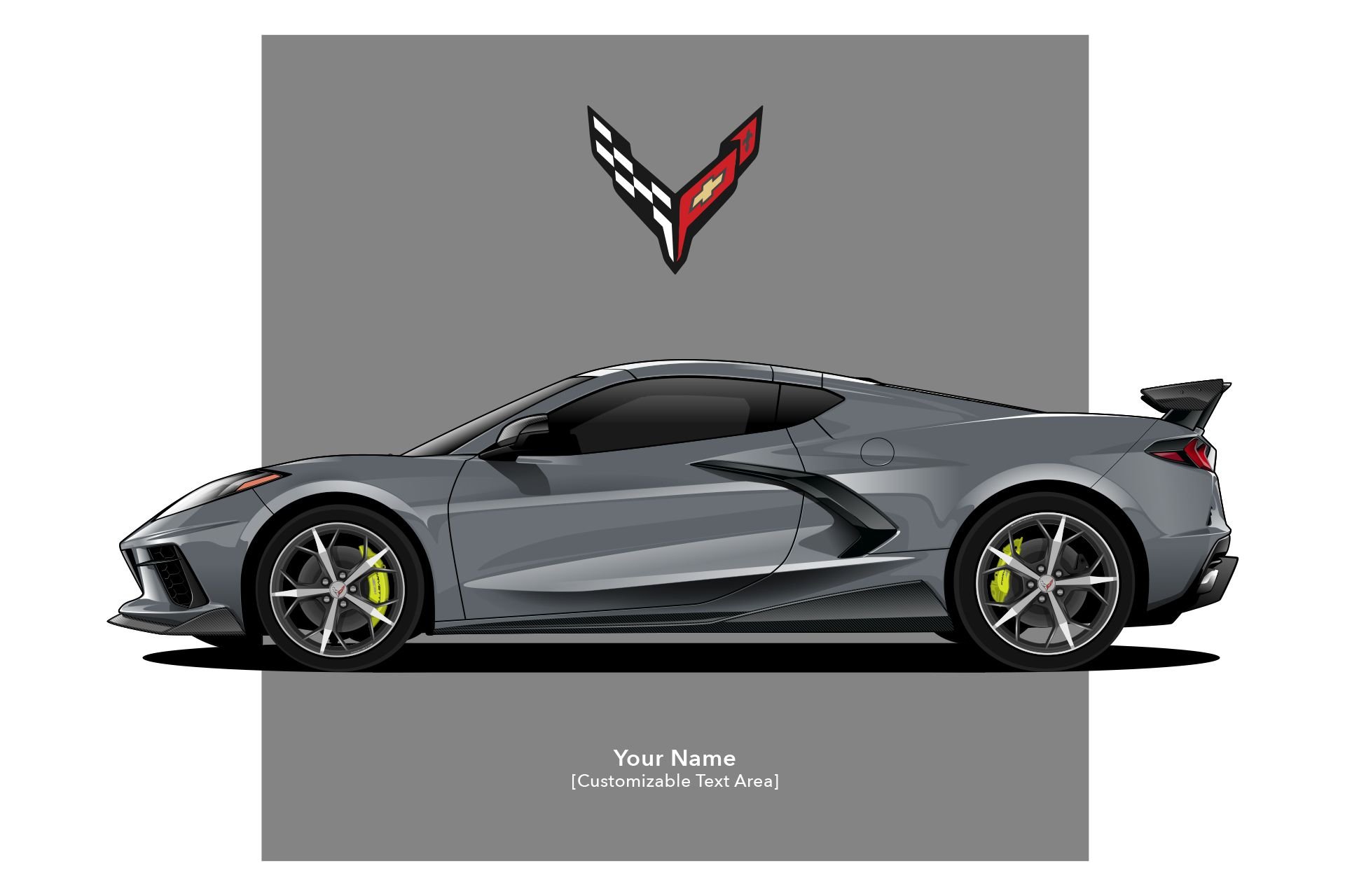 Personalized Illustration of YOUR C8! Artwork inside (Monaco Auto ...