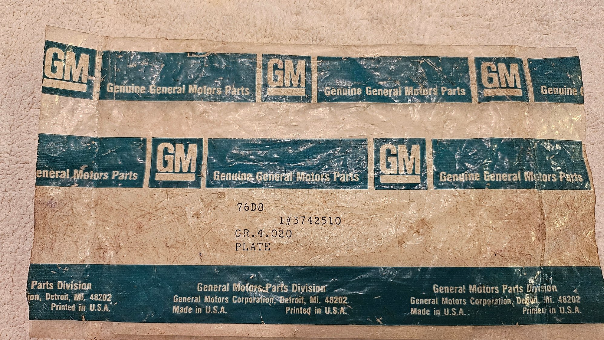 FS (For Sale) NOS 1957 – 1962 Corvette 4 speed Shift Pattern Plate ...