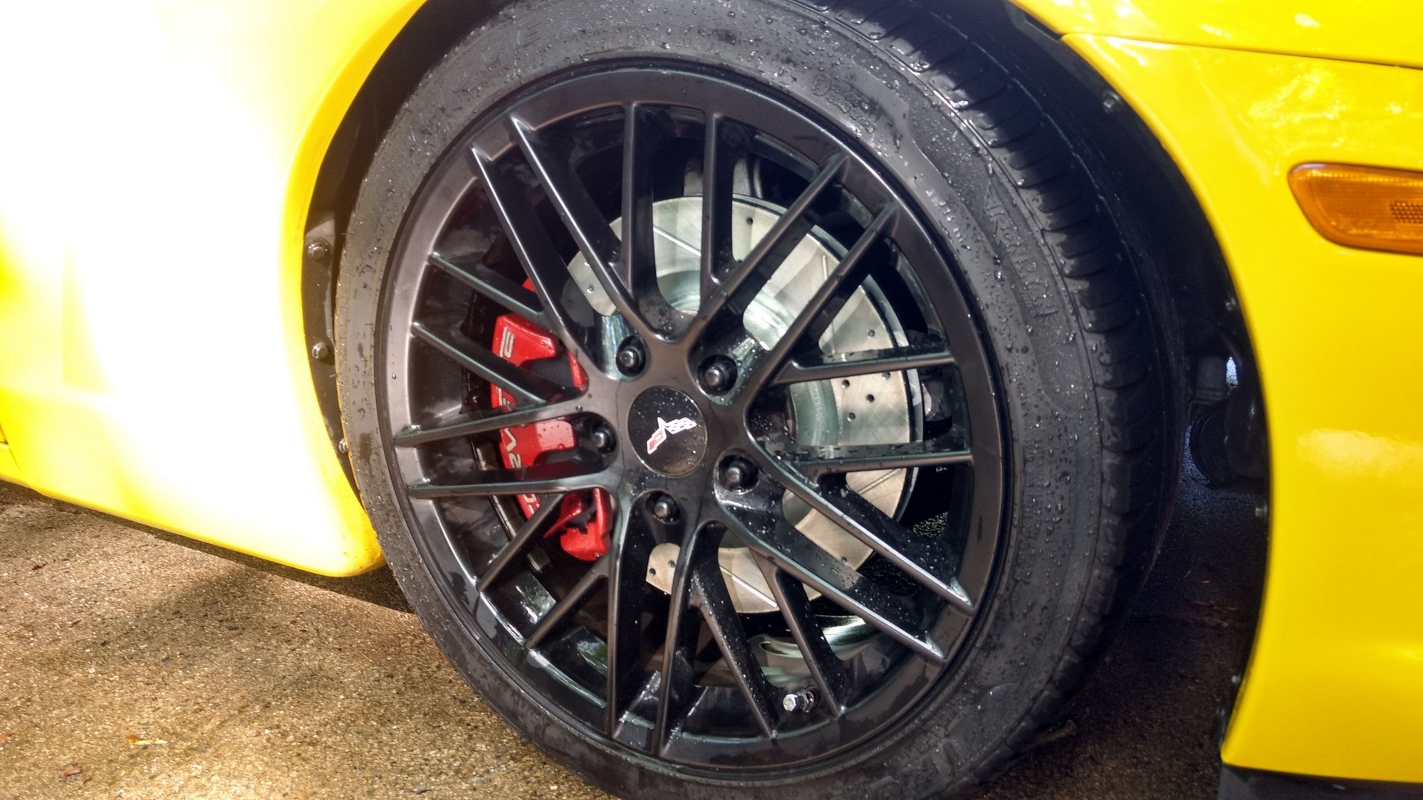 Upgraded to drilled and slotted rotors, painted calipers ...