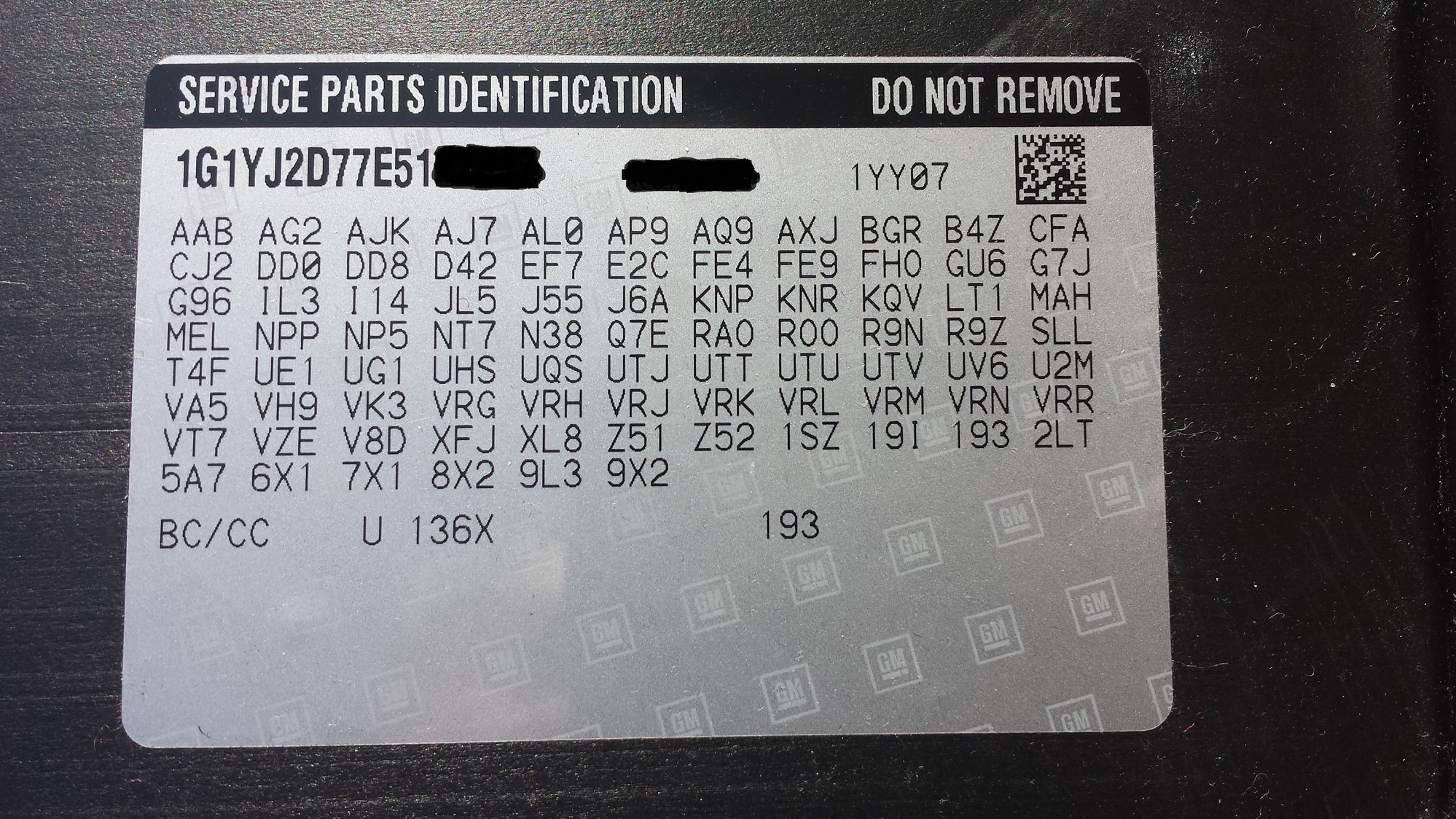 RPO code question - Z51? - CorvetteForum - Chevrolet Corvette Forum ...