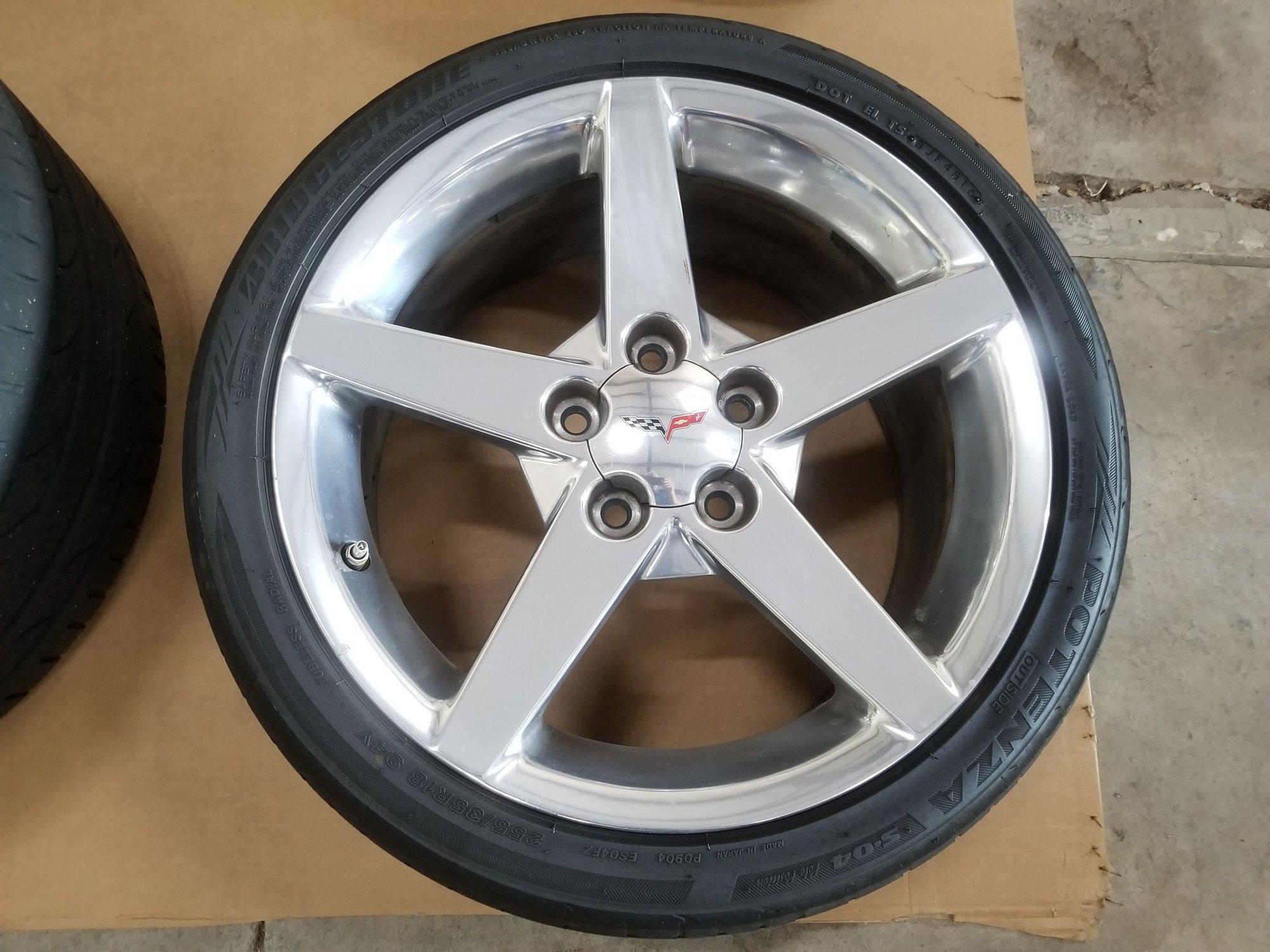 FS (For Sale) Set C6 Stock Polished Aluminum Wheels and Tires ...