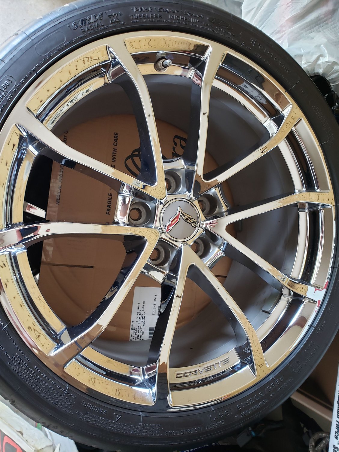 FS (For Sale) OEM C7 Grand Sport Chrome wheels/tires - CorvetteForum ...