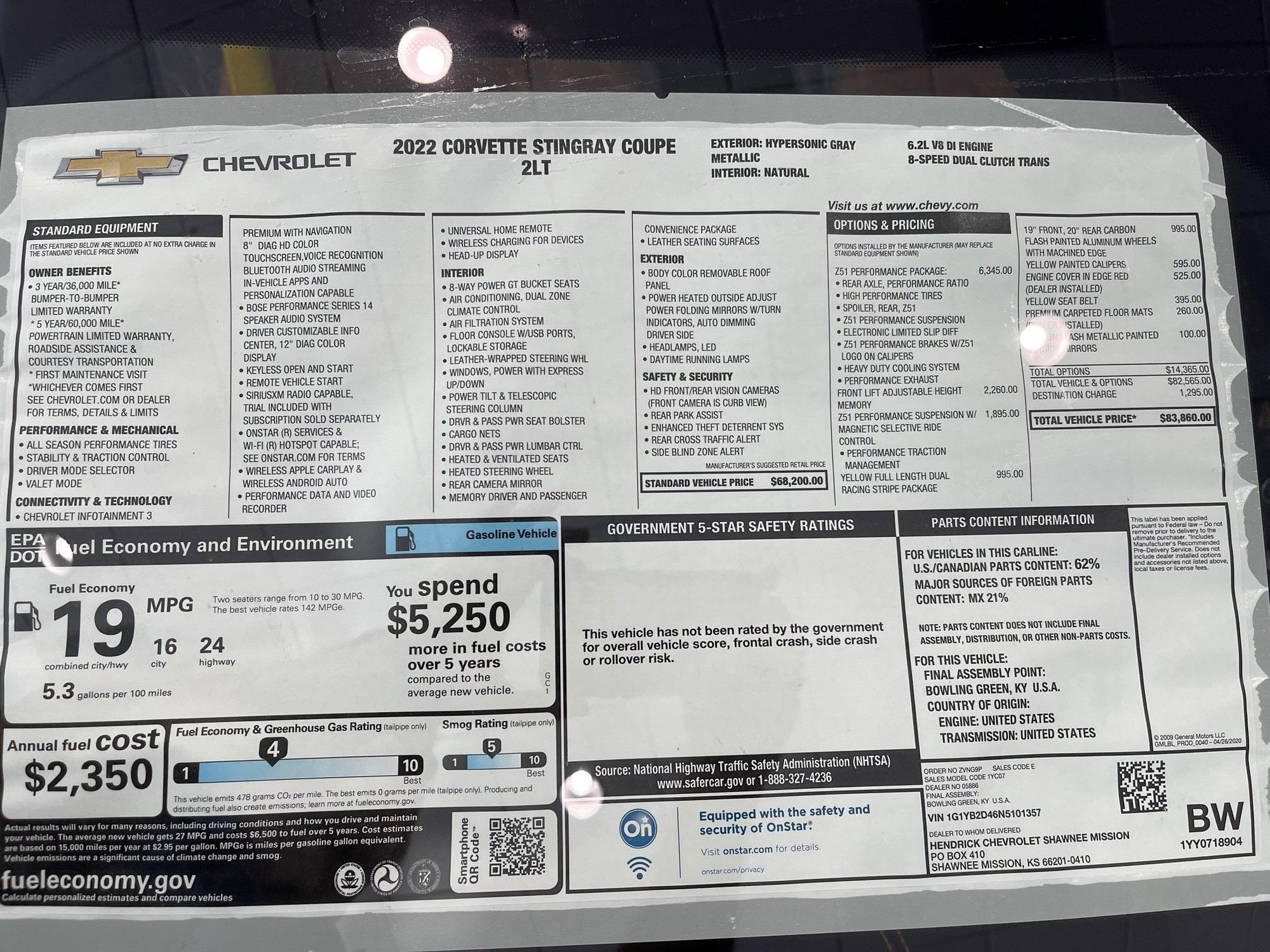 2022 C8 Z51 HSG for Sale - CorvetteForum - Chevrolet Corvette Forum ...