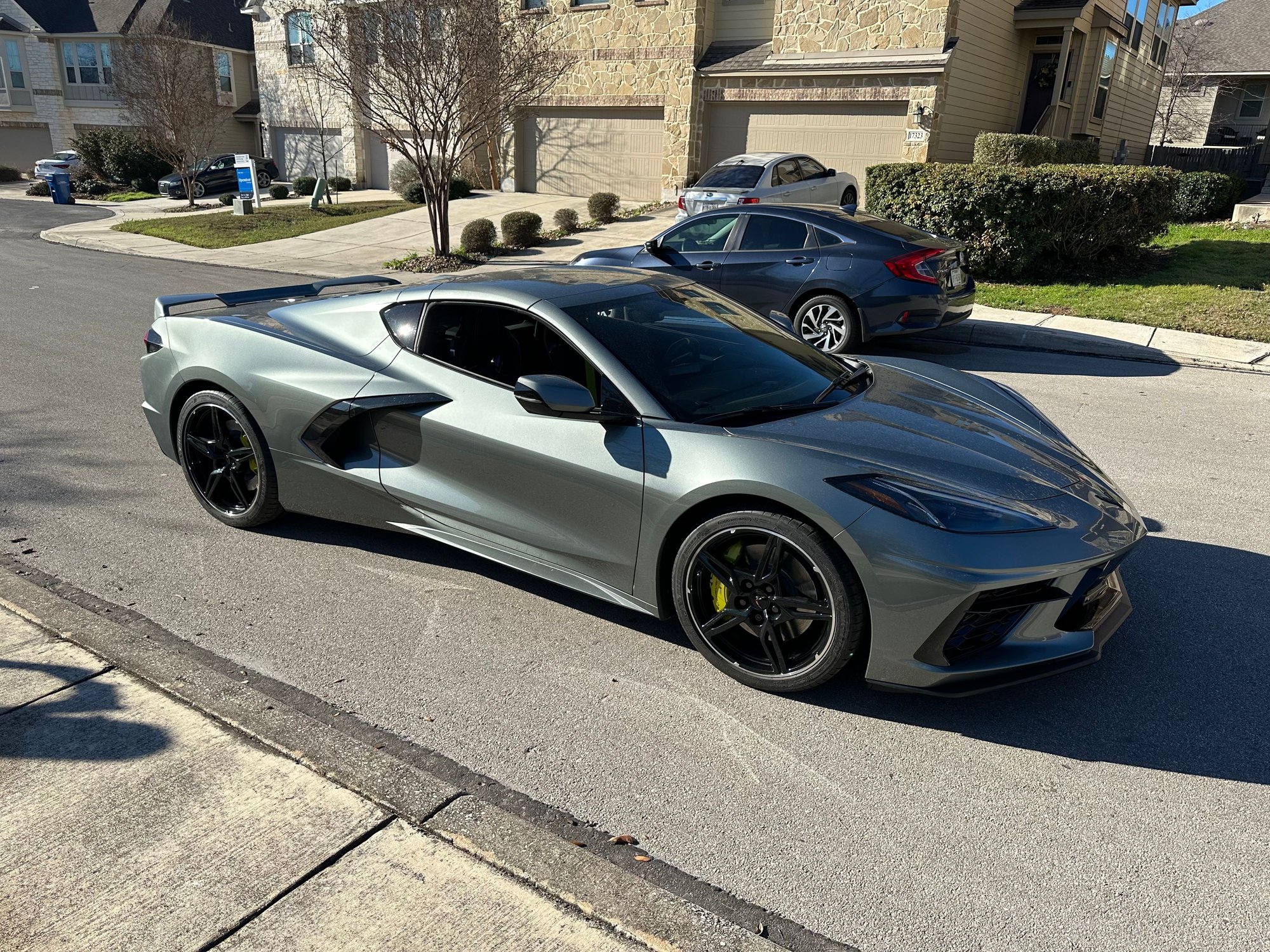 Added high wing and some vinyl to my stealth wrapped '23 HSG Coupe ...