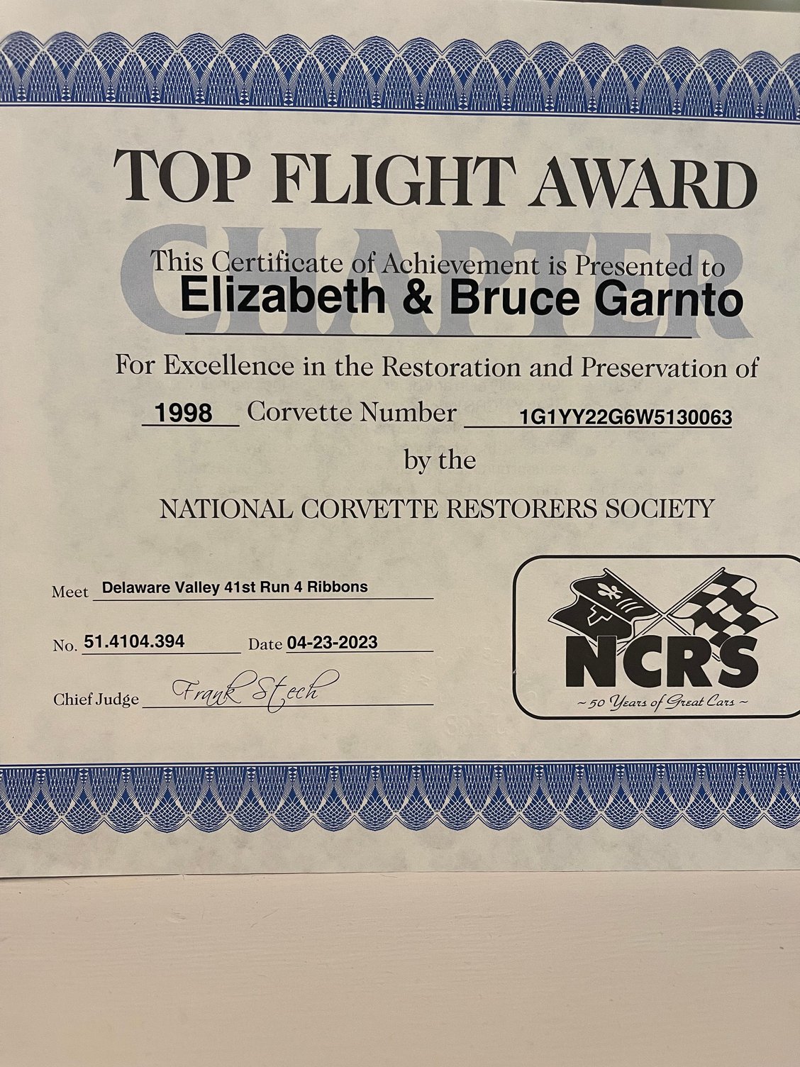 NCRS Certification - CorvetteForum - Chevrolet Corvette Forum Discussion