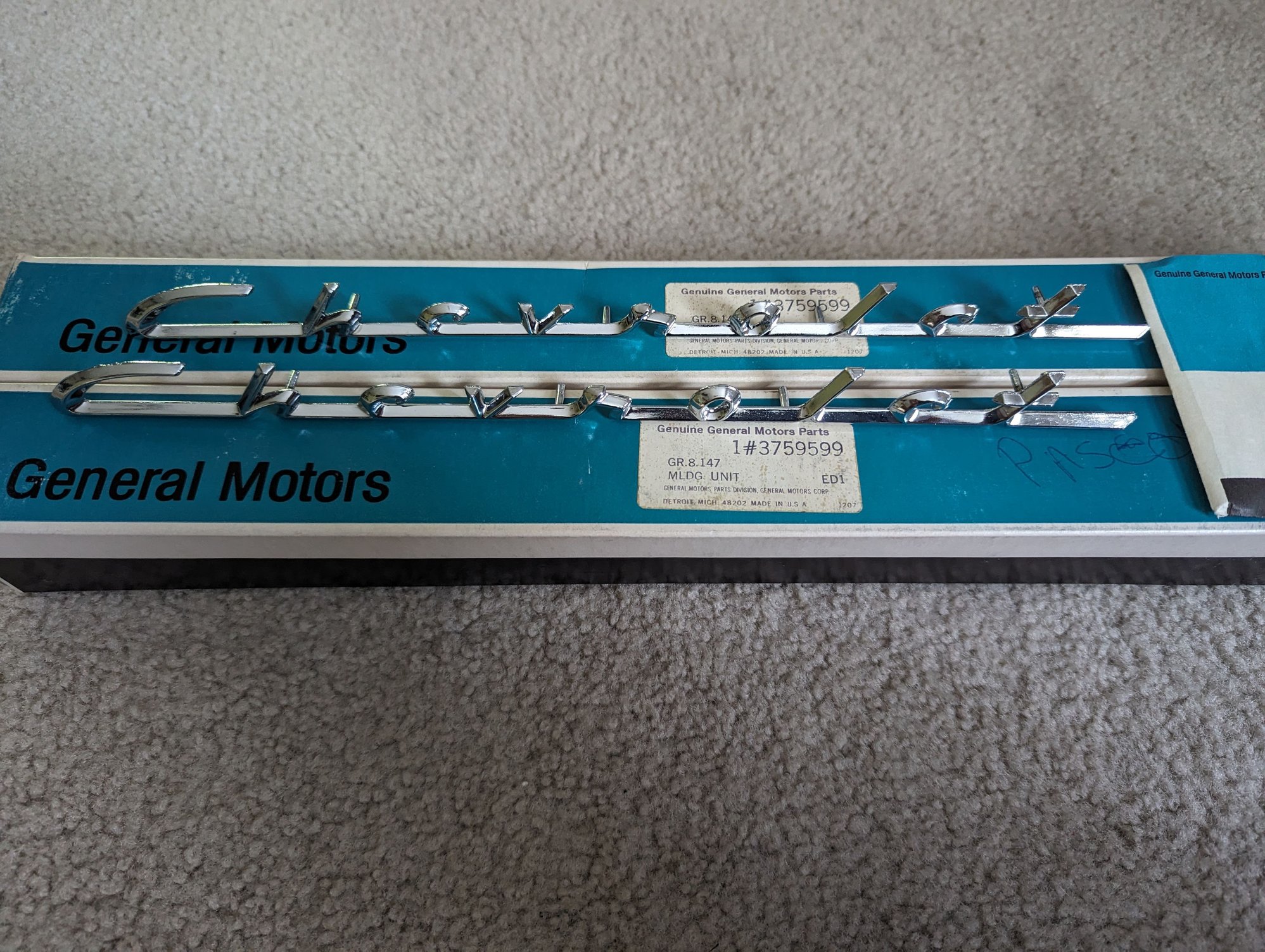 FS (For Sale) 1953-55 Corvette side script Chevrolet NOS pair ...