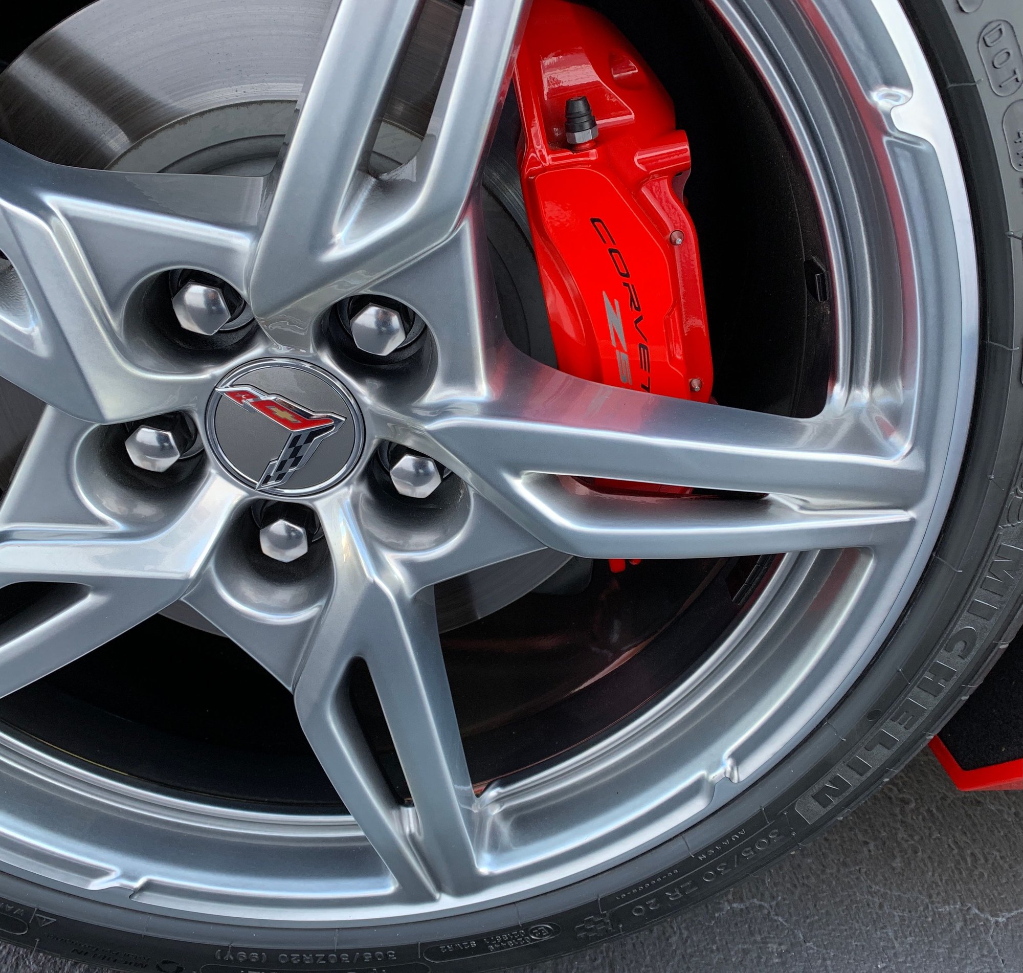 FS (For Sale) Custom Hyper Silver powder coated machined lip C8 wheels ...