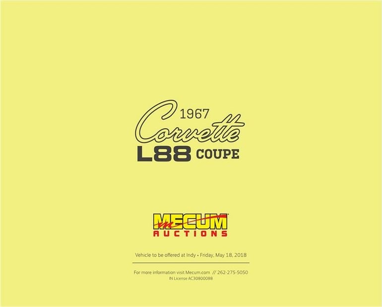 C2 Numbers-Matching '67 Corvette L88 Headed to Auction - CorvetteForum ...