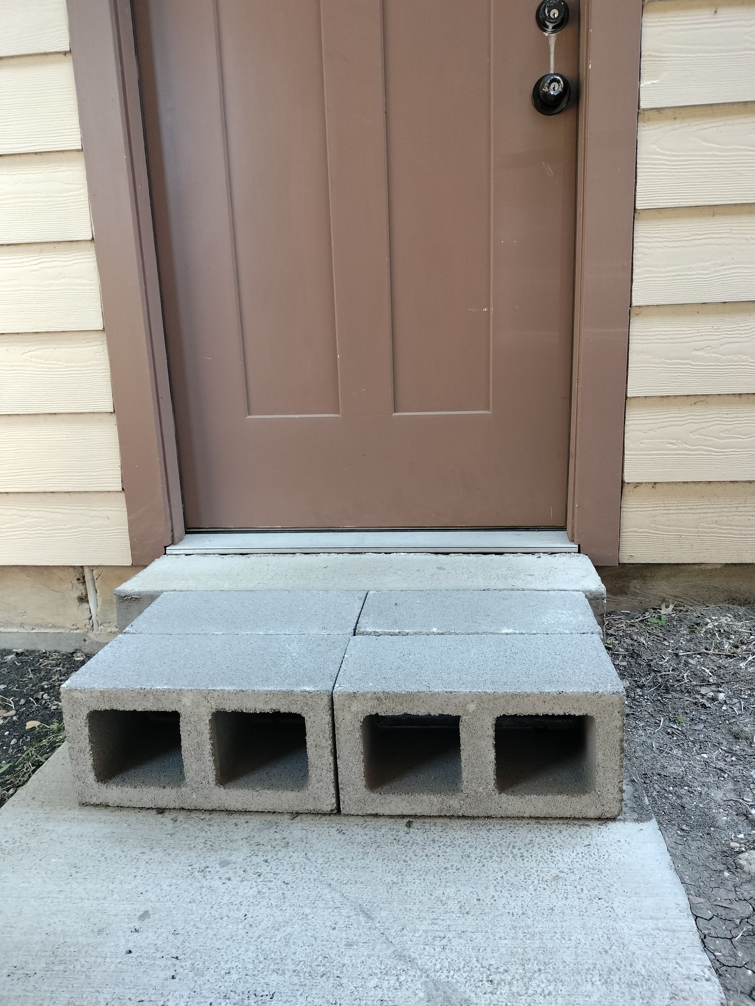 Concrete block safe to step on the side? - DoItYourself.com Community ...