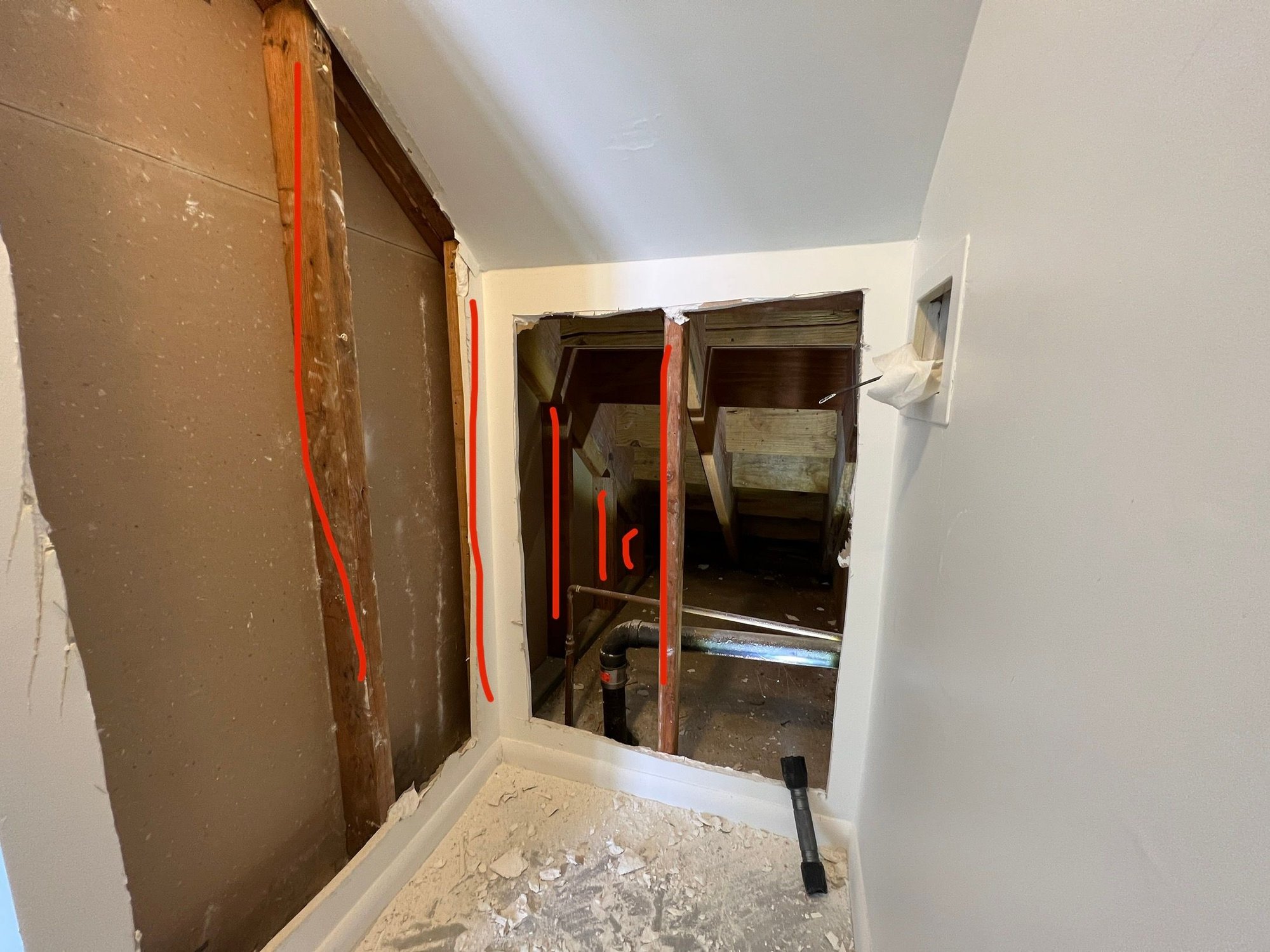 Determining Load Bearing Posts Under Stairs - DoItYourself.com ...