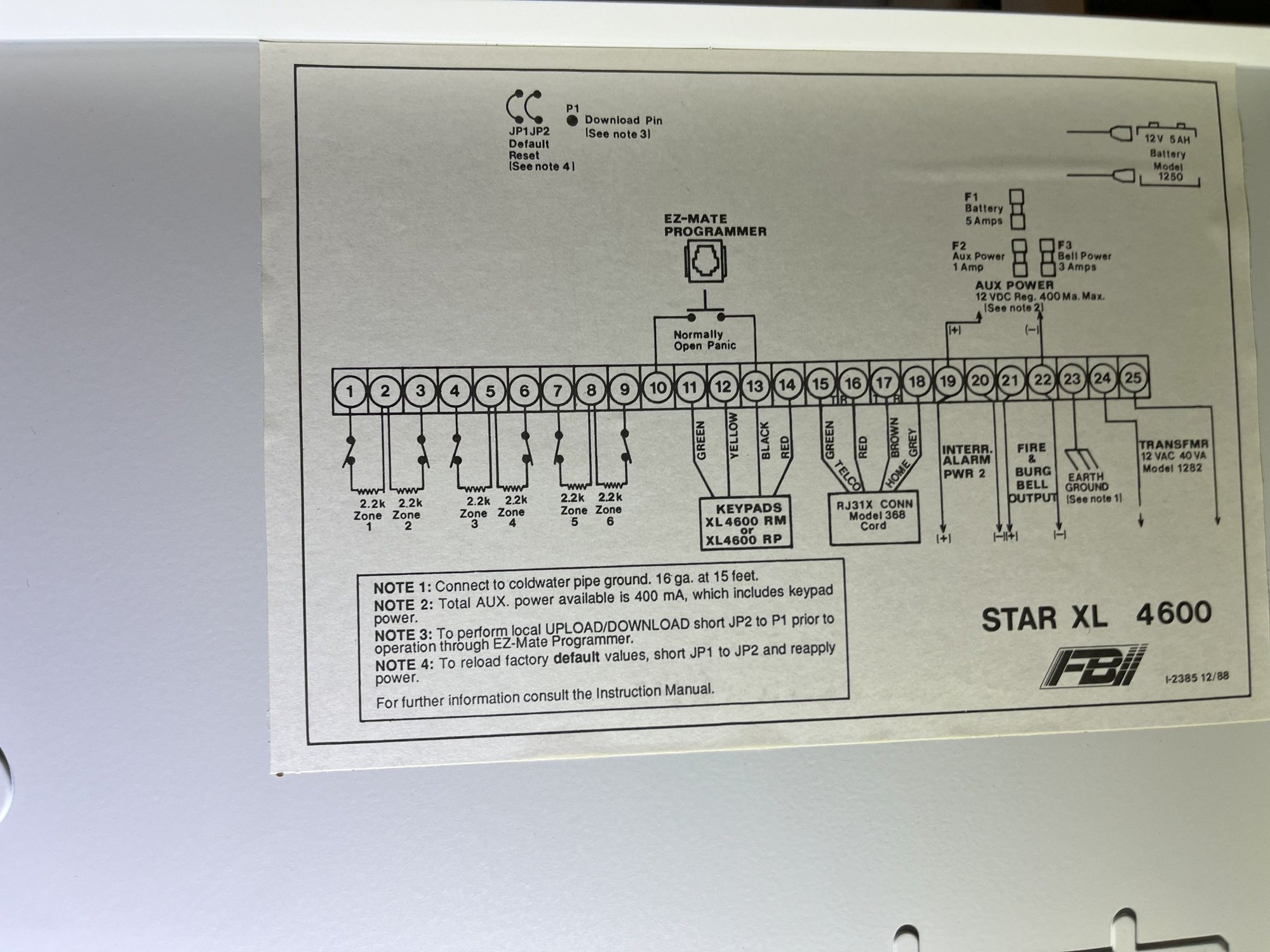 FBii Star XL 4600 - programming - DoItYourself.com Community Forums