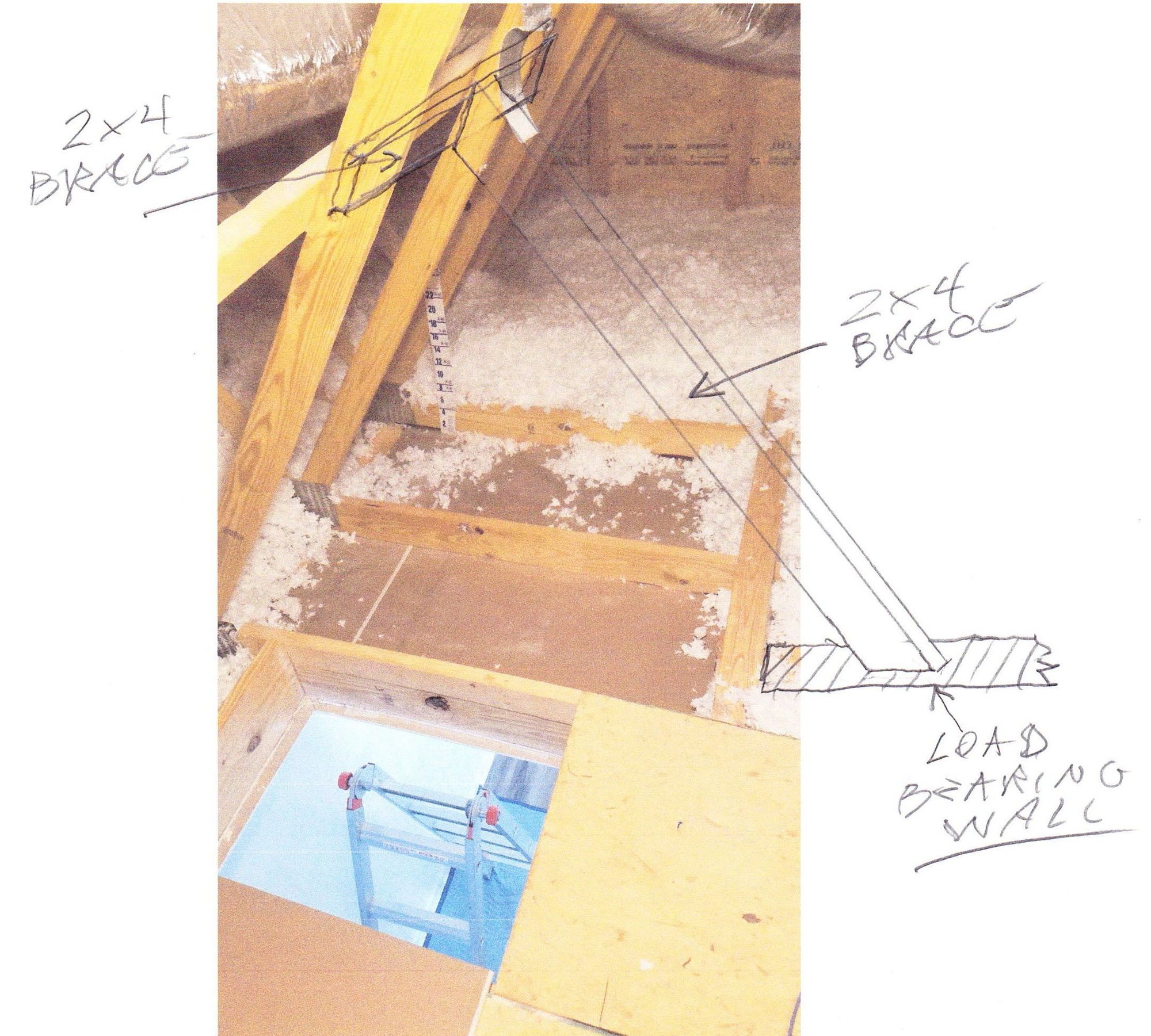 Attic Stair Rough Opening across two 2x6 Rafters - OK? - DoItYourself ...
