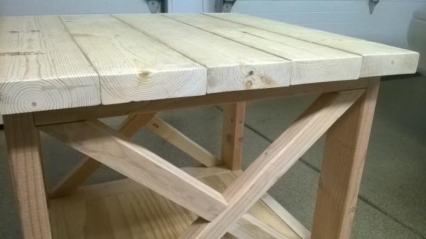 Table top with pocket holes store