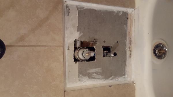 Ideas on best way to patch this shower wall - DoItYourself.com ...