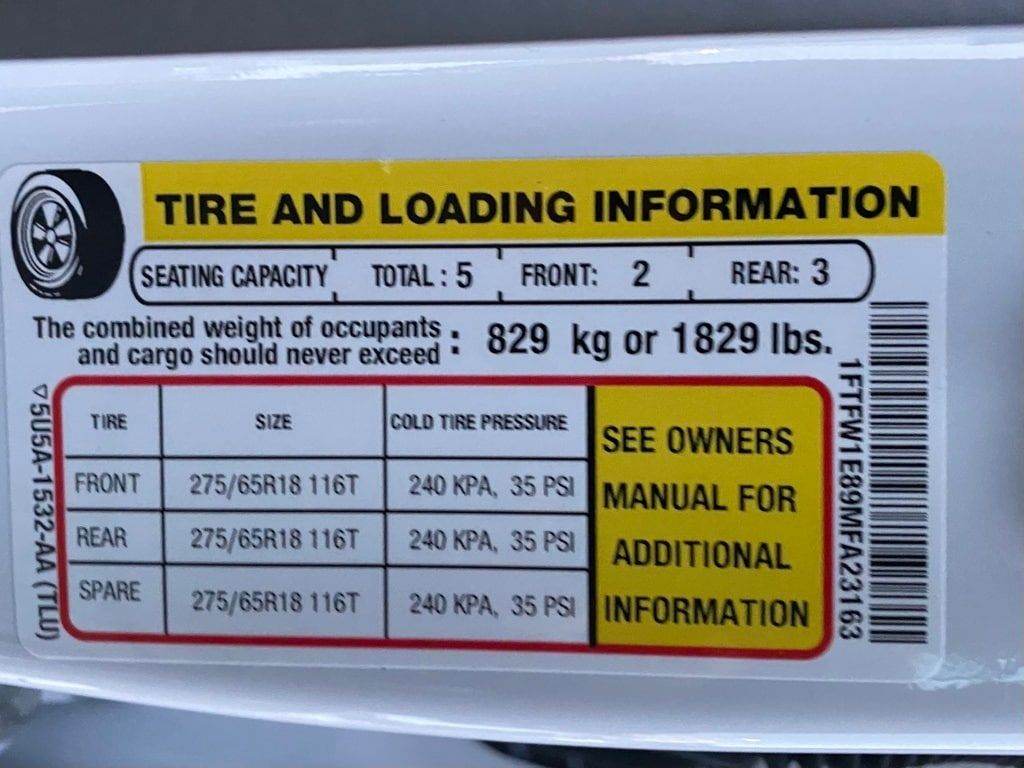 Photos of 2021 XLT Payload Stickers! - Page 6 - Ford F150 Forum ...