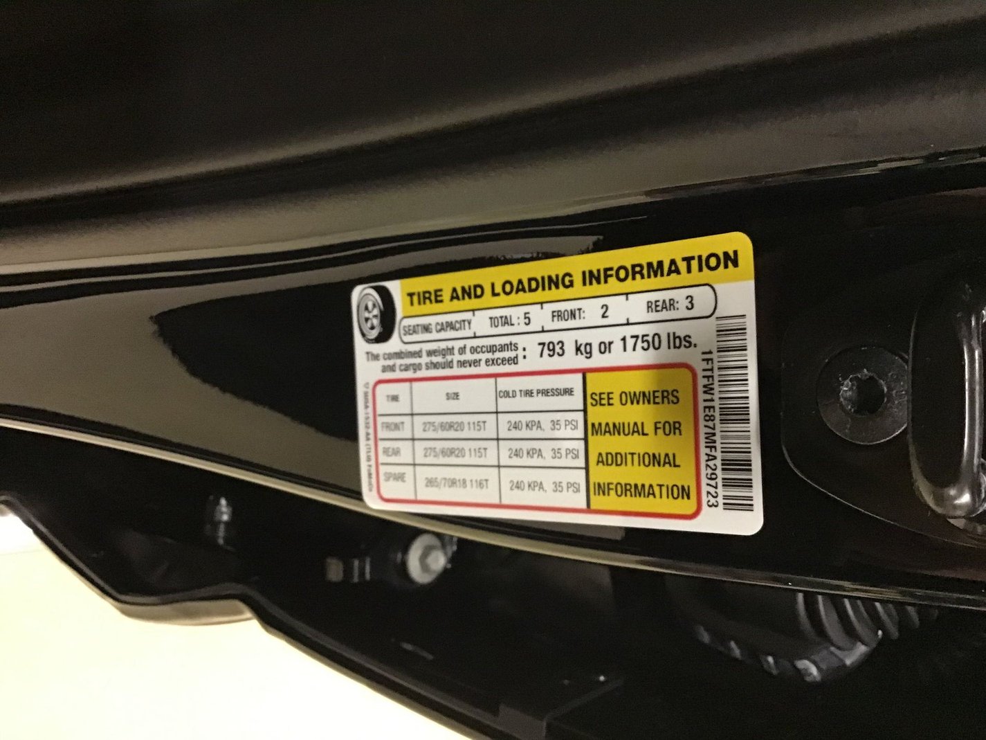Photos of 2021 Lariat Payload Stickers! - Ford F150 Forum - Community ...