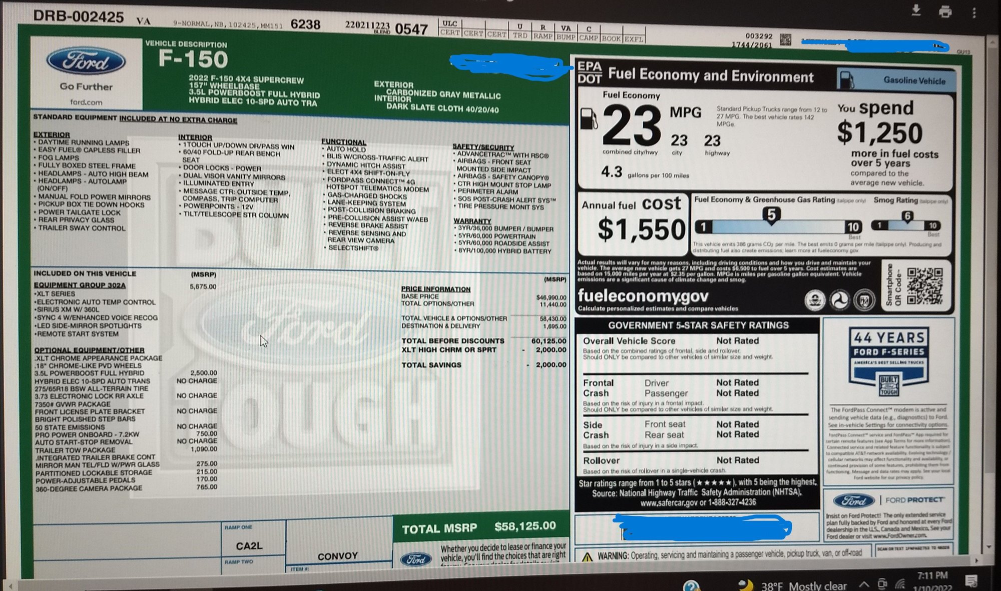 2024 F150 Lariat Powerboost package weight options - Ford F150 Forum ...