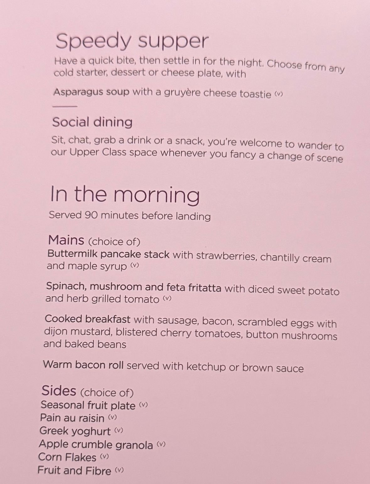 Upper Class Menu and inflight food April 2024 onwards - FlyerTalk Forums