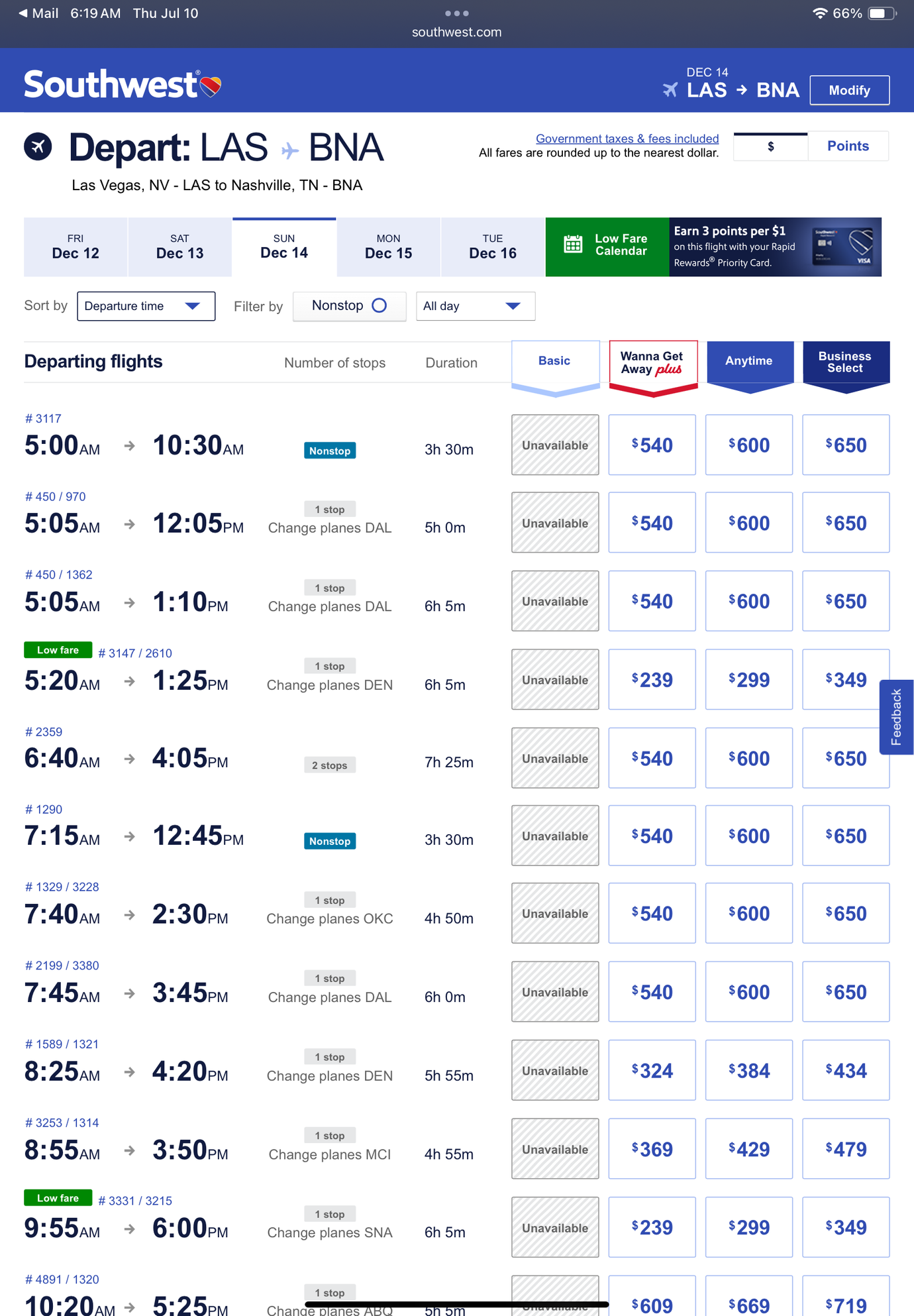 Weird SW website pricing issues compared to Google Flights - FlyerTalk Forums