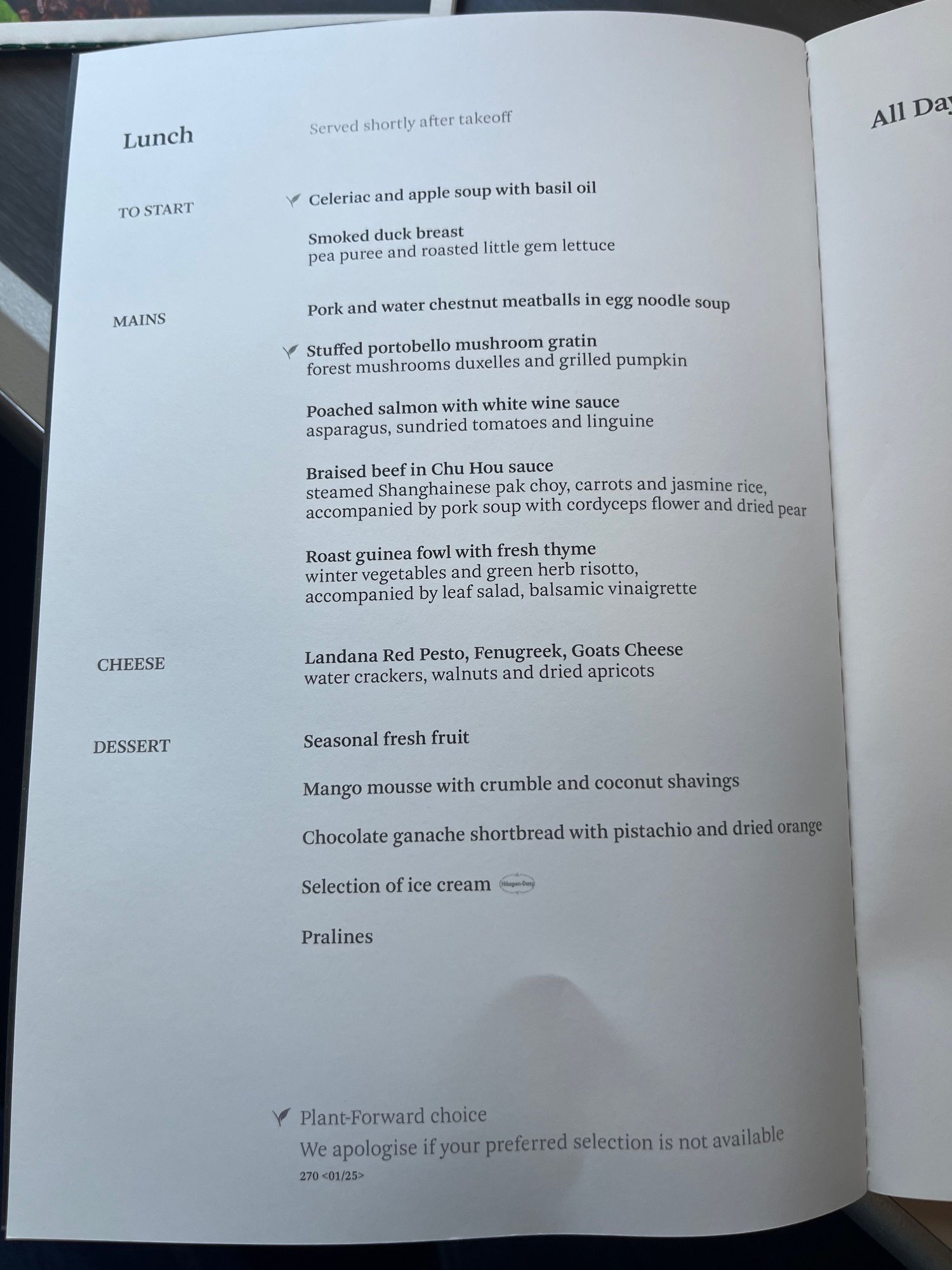 CX J Menu 2025 - FlyerTalk Forums