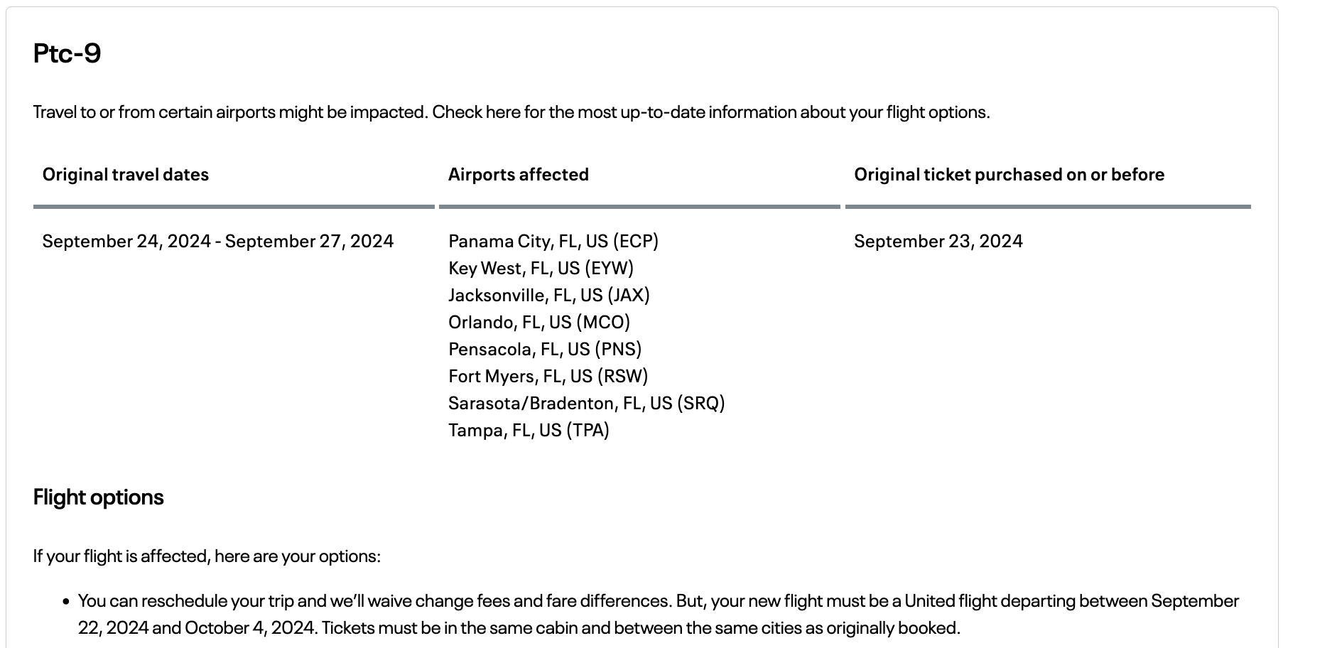 Travel Wavier: Hurricane Helene, 24-27 Sept 2024: Updated coverage area ...
