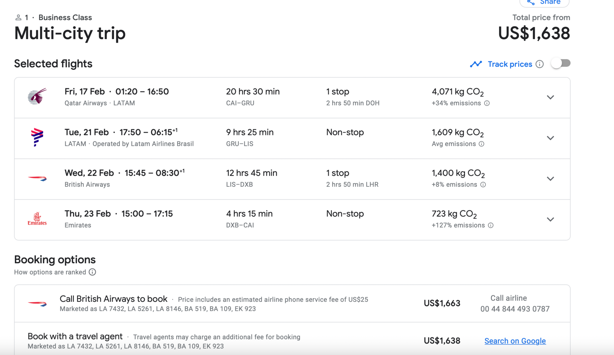 CAI GRU Return QR Qsuite 1160 euros - Page 2 - FlyerTalk Forums