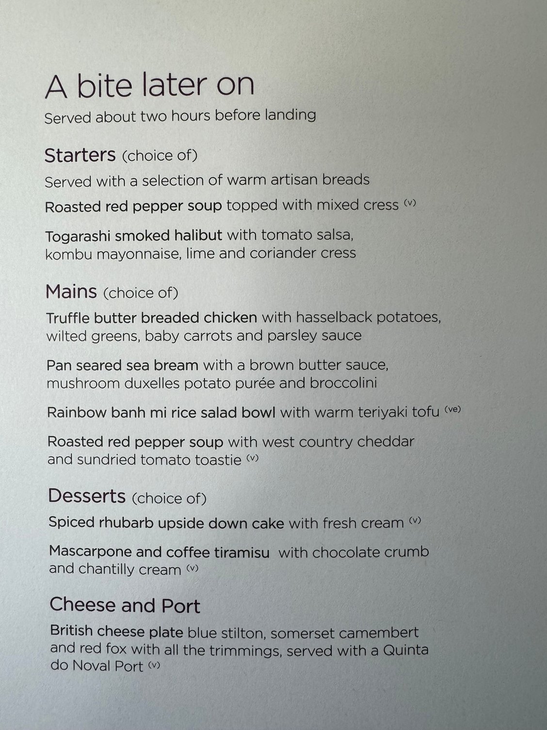 Upper Class Menu and inflight food April 2024 onwards - Page 2 - FlyerTalk Forums