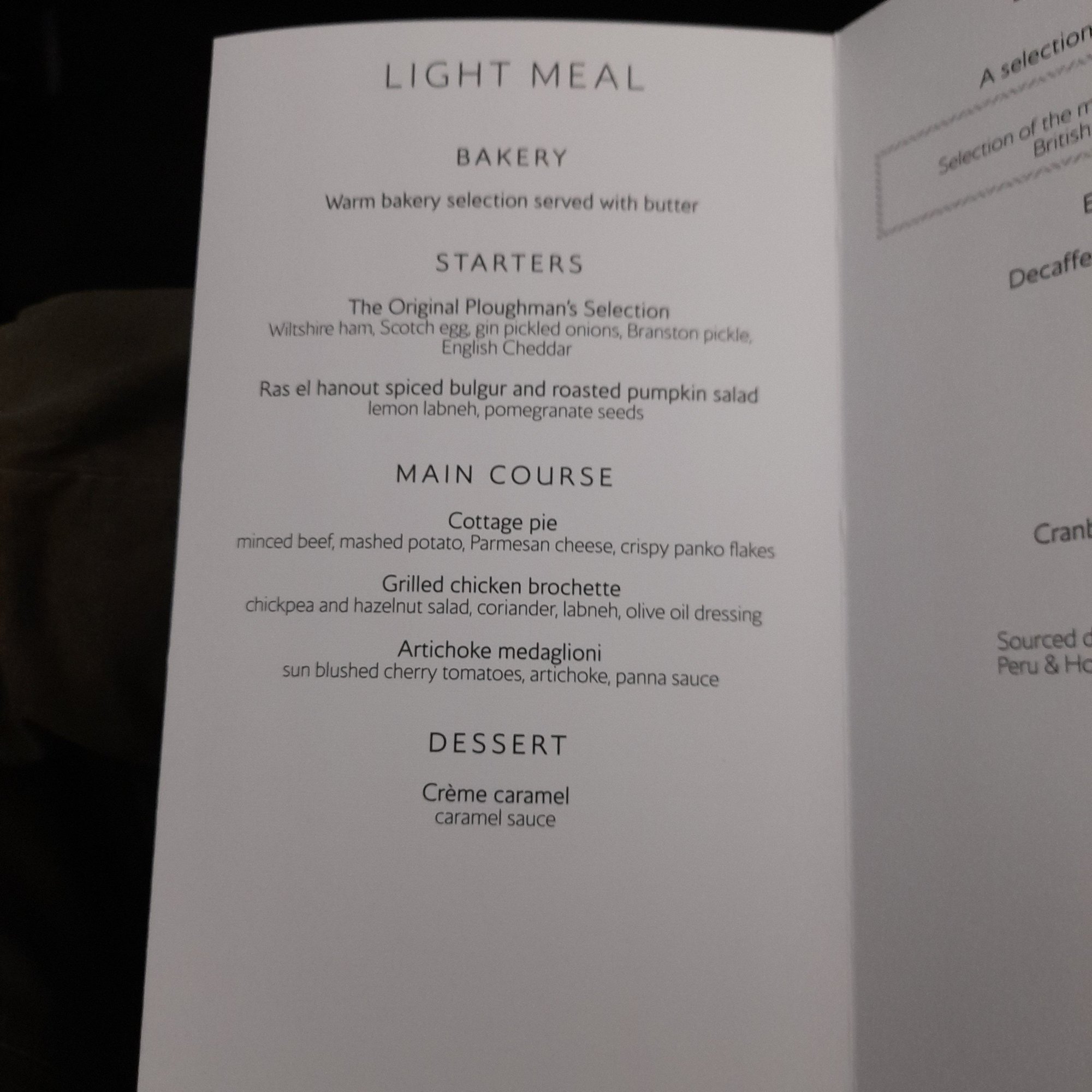 Club World dining - restoration of full menu - 28 October 2022 - Page ...