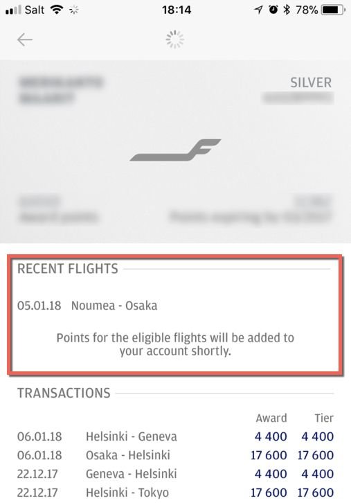 Earning miles on SB flight (AY code share)? - FlyerTalk Forums