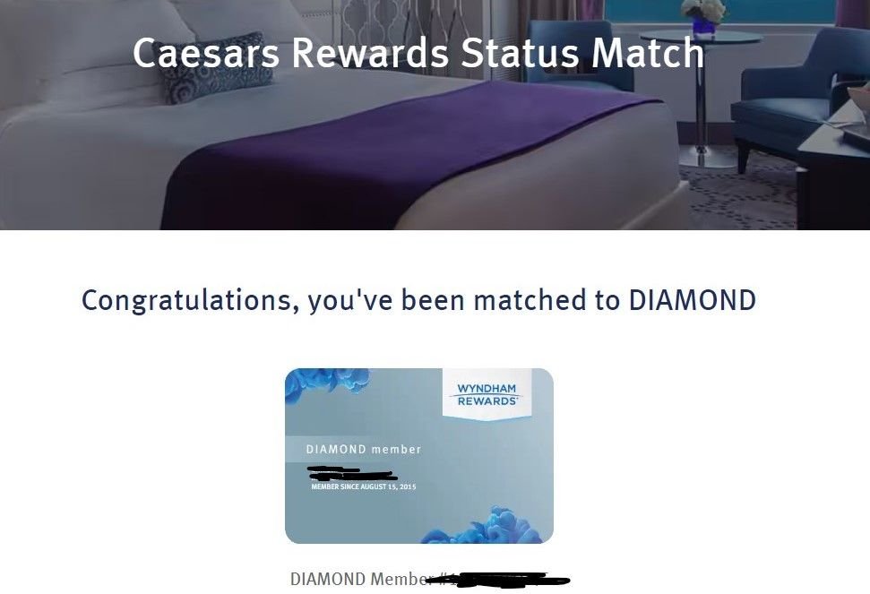 Wyndham/ caesars status match diamond - Page 30 - FlyerTalk Forums