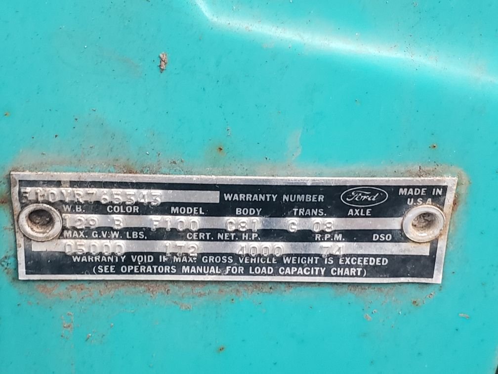 1966 VIN decoding - Ford Truck Enthusiasts Forums