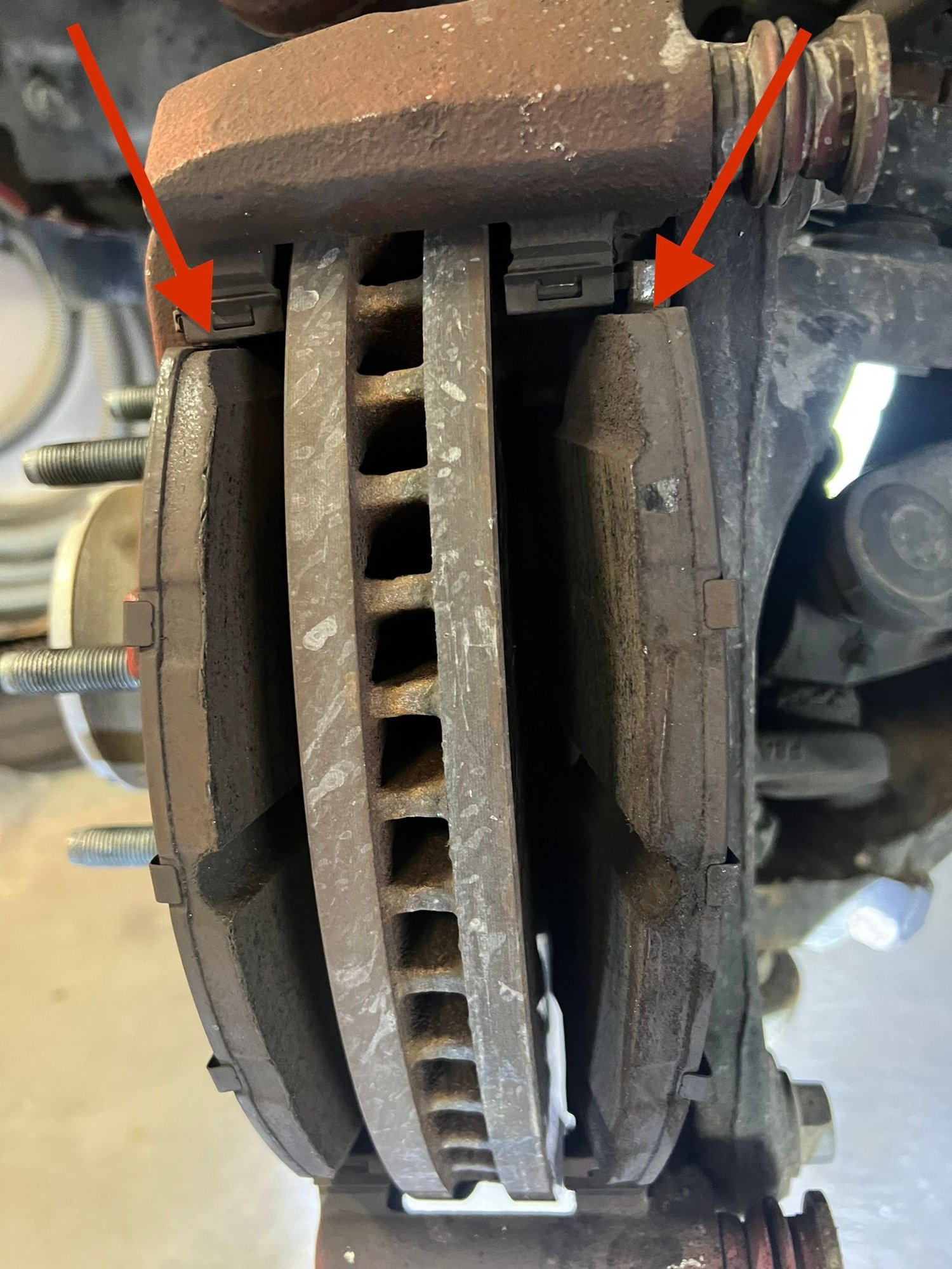 Front Brake Pad- inner vs outer pad. Brake Squeal. - Ford Truck ...